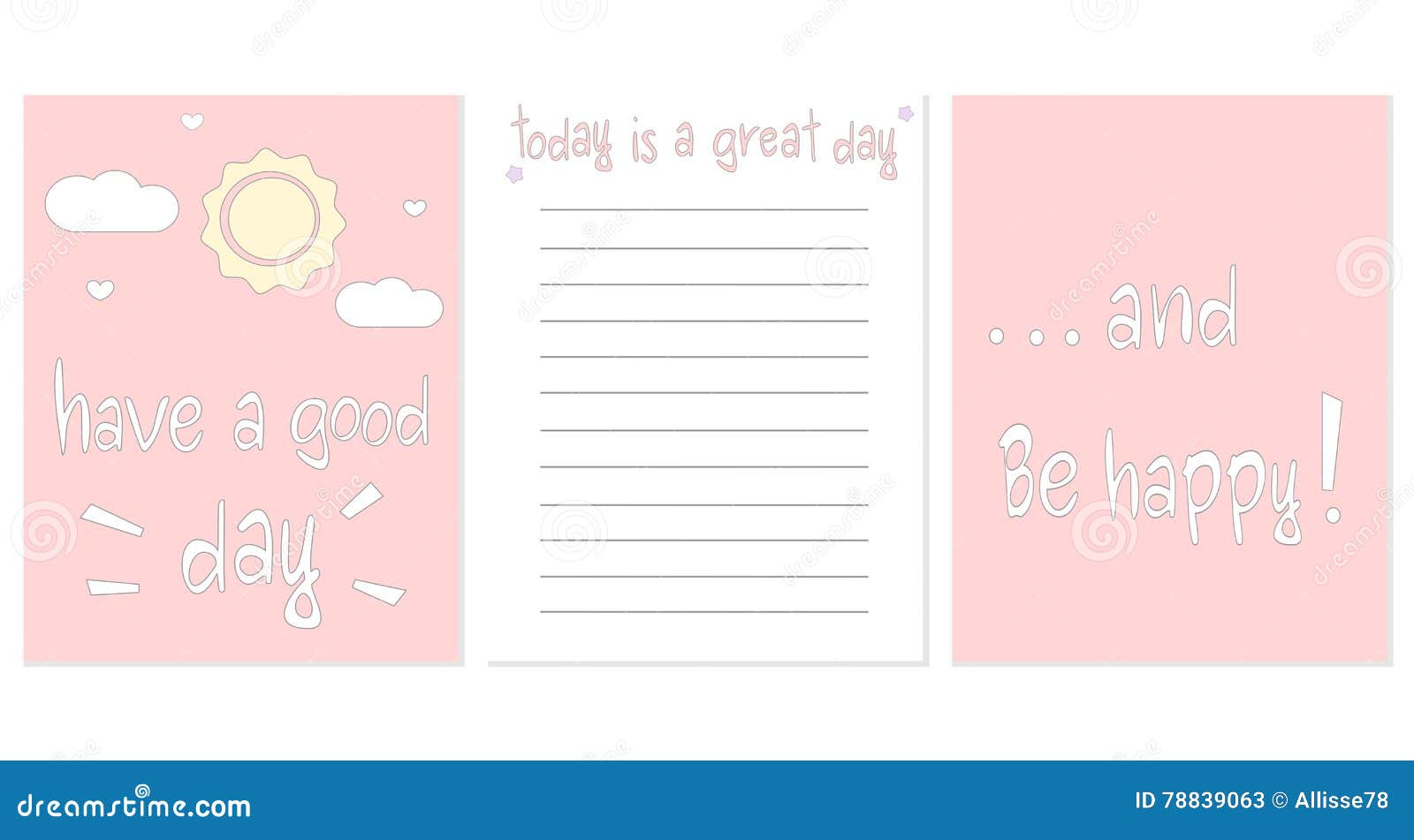 Cute Printable Design Template for Notebook with Positive and ...