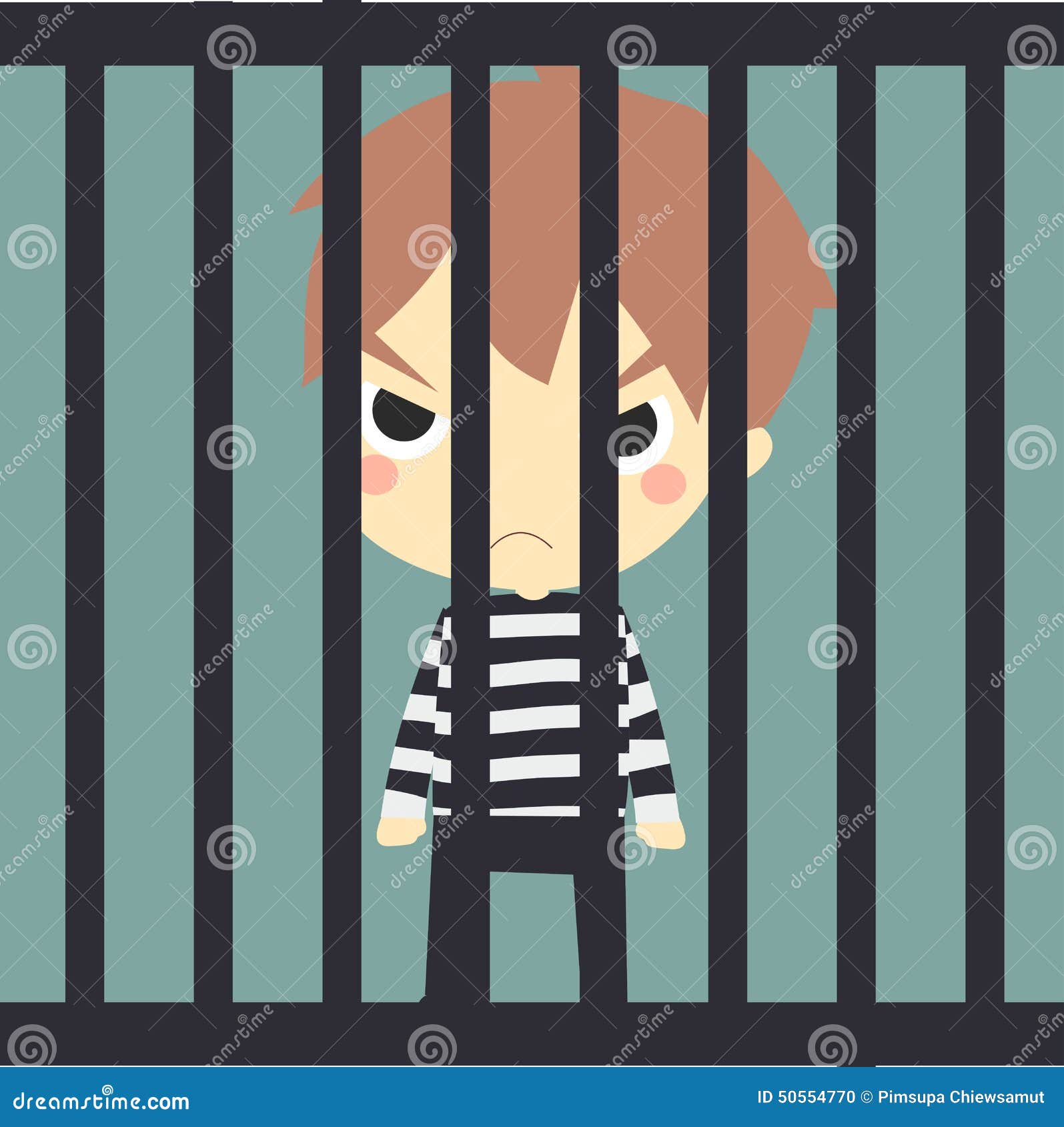 Cute Prisoner in the Jaill. Stock Vector - Illustration of jail ...
