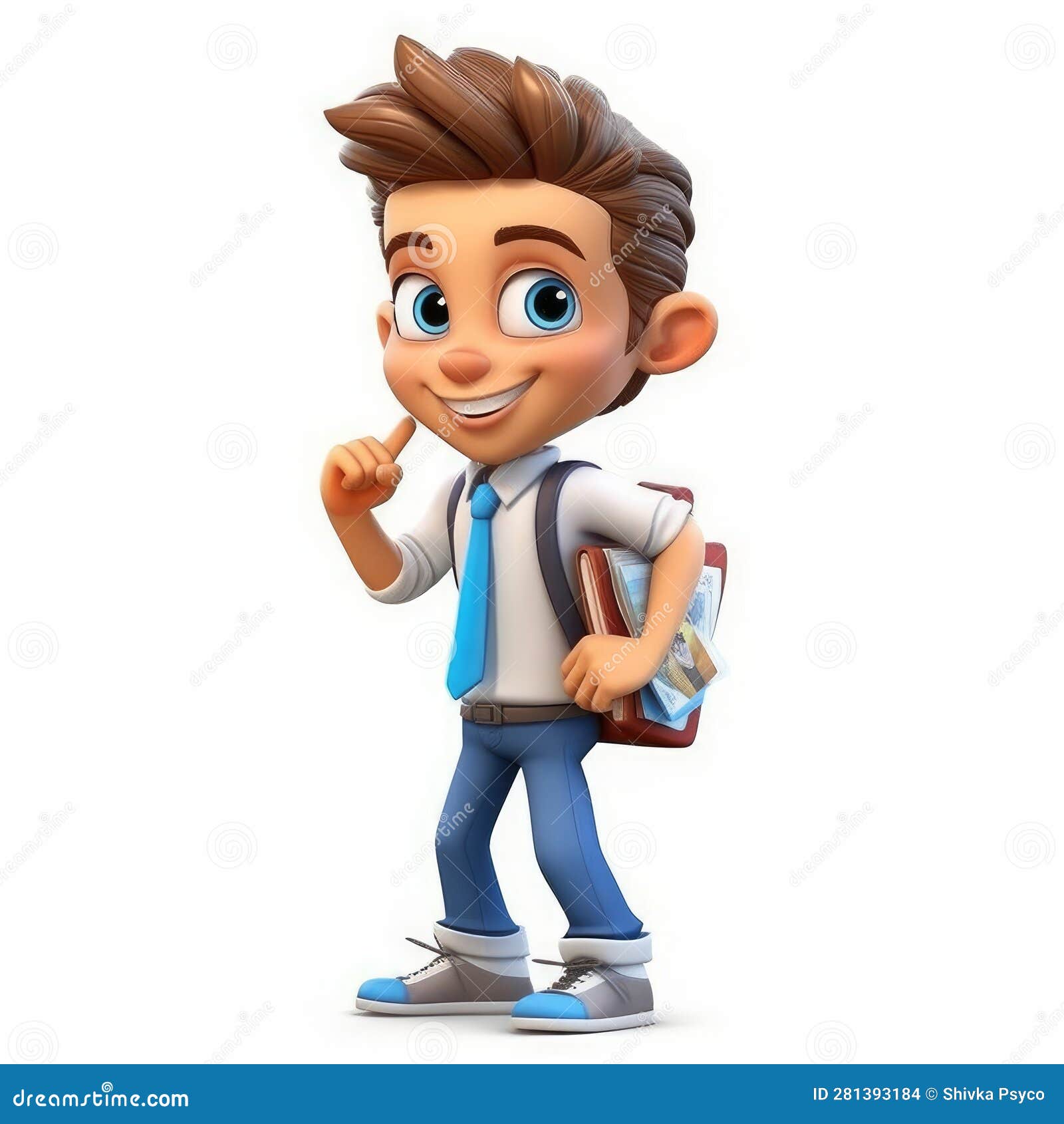 A Cute Professional Boy Cartoon 3D Generative AI Stock Illustration ...