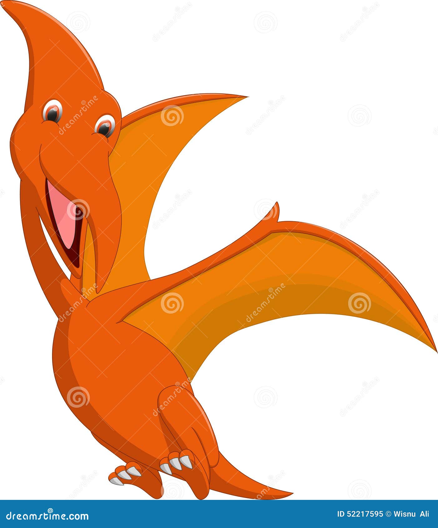 Cute pterodactyl cartoon stock vector. Illustration of cheerful - 52217595