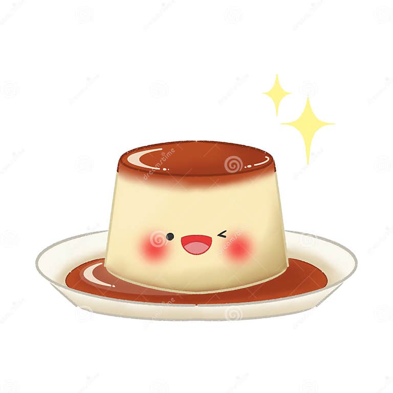 Cute Pudding Yummy Taste for You Stock Image - Illustration of ...