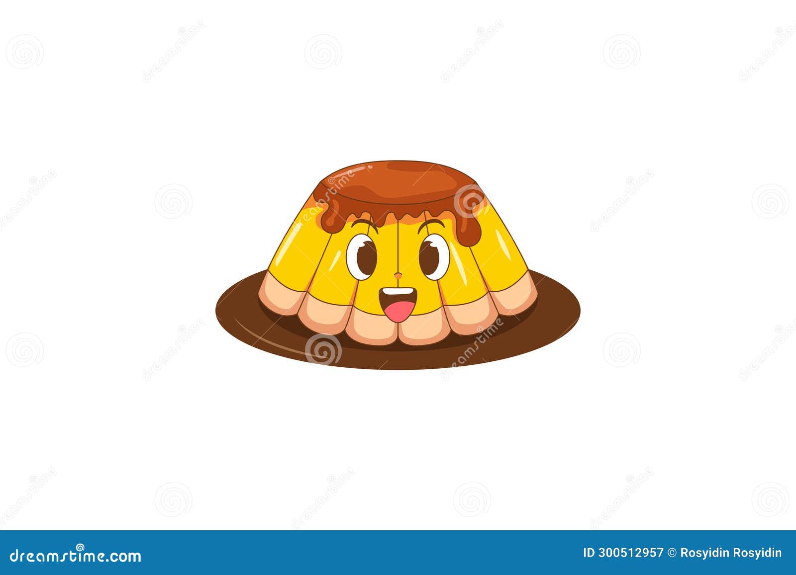 Cute Pudding Character Design Illustration Stock Vector - Illustration ...