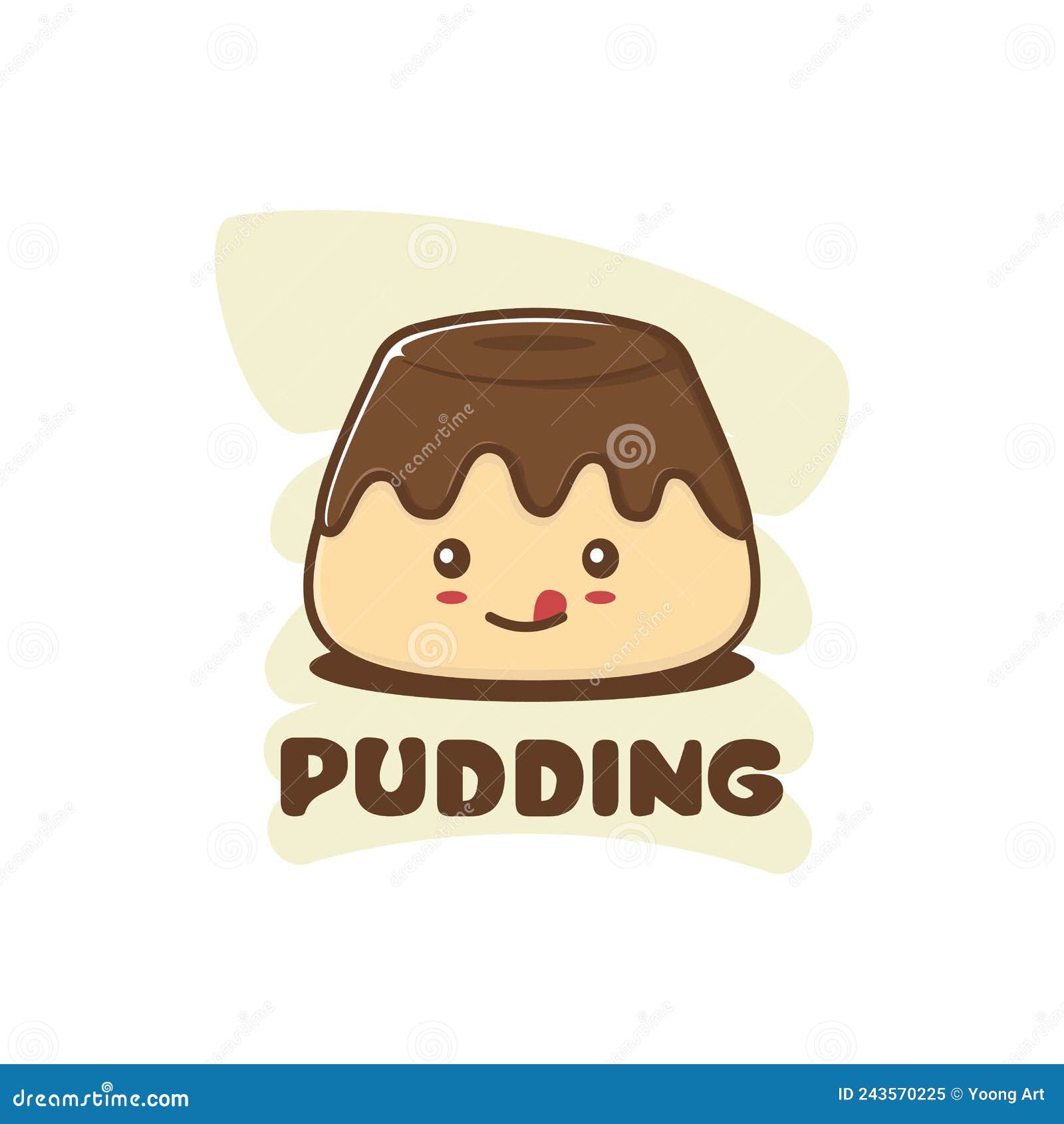 Cute Pudding Mascot Character Stock Vector - Illustration of design ...