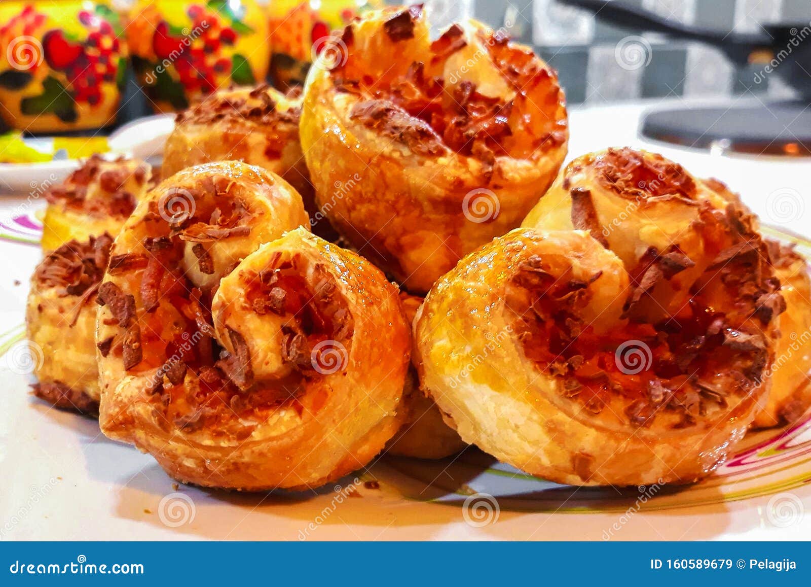 Cute Chocolate Chip Heart Buns Stock Image - Image of celebrate, buns ...