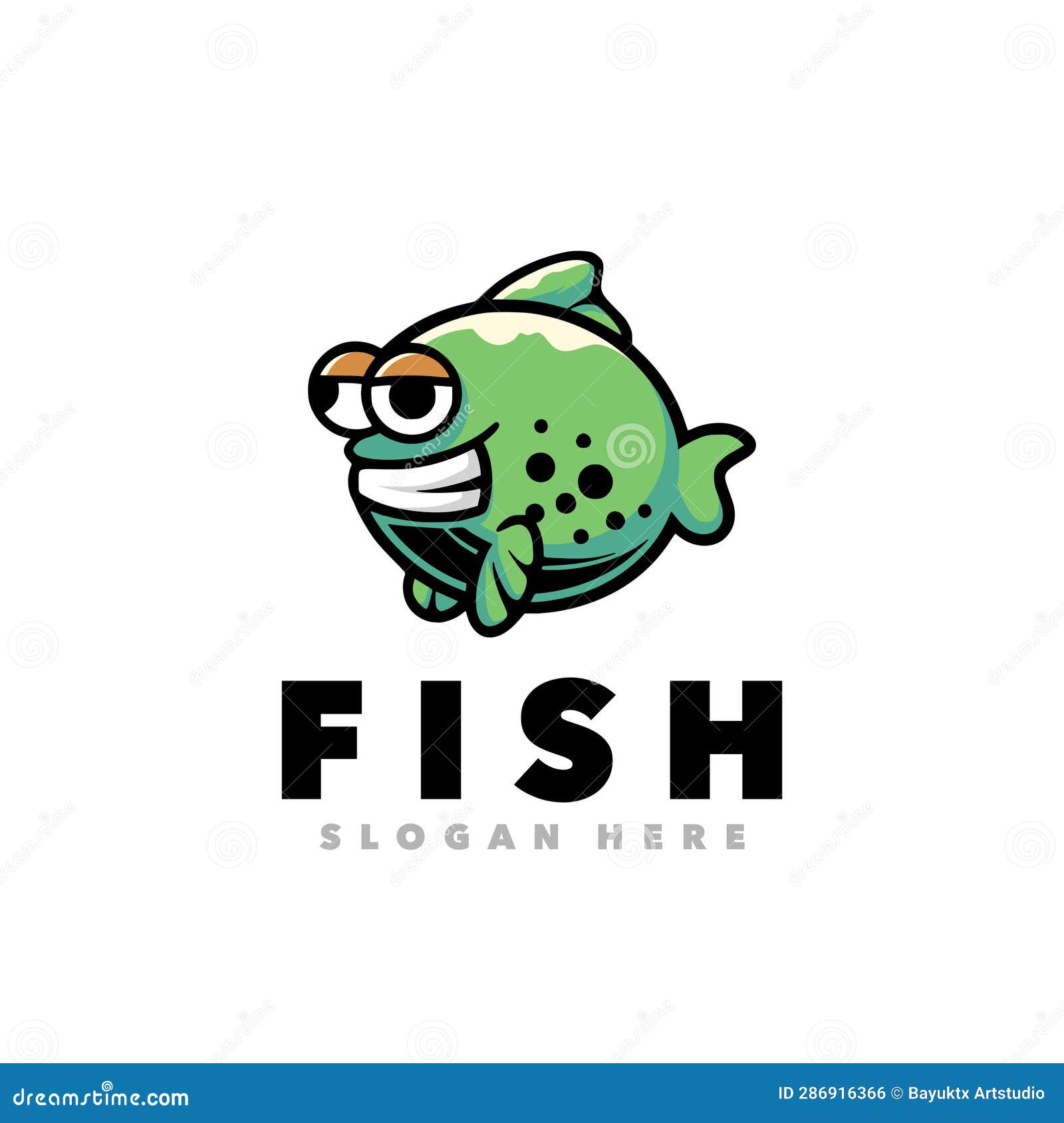 Cute puffer fish logo stock vector. Illustration of poison - 286916366