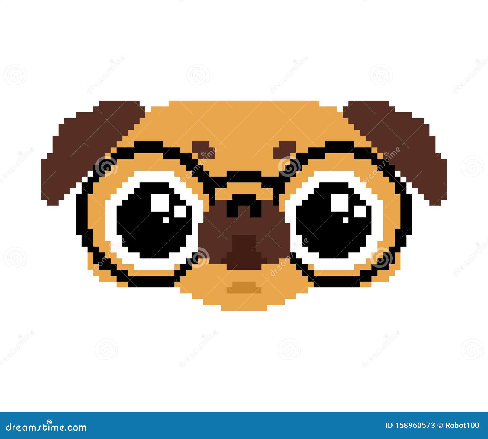 Cute Pug Pixel Art. Nice Dog 8 Bit Stock Vector - Illustration of doggy ...
