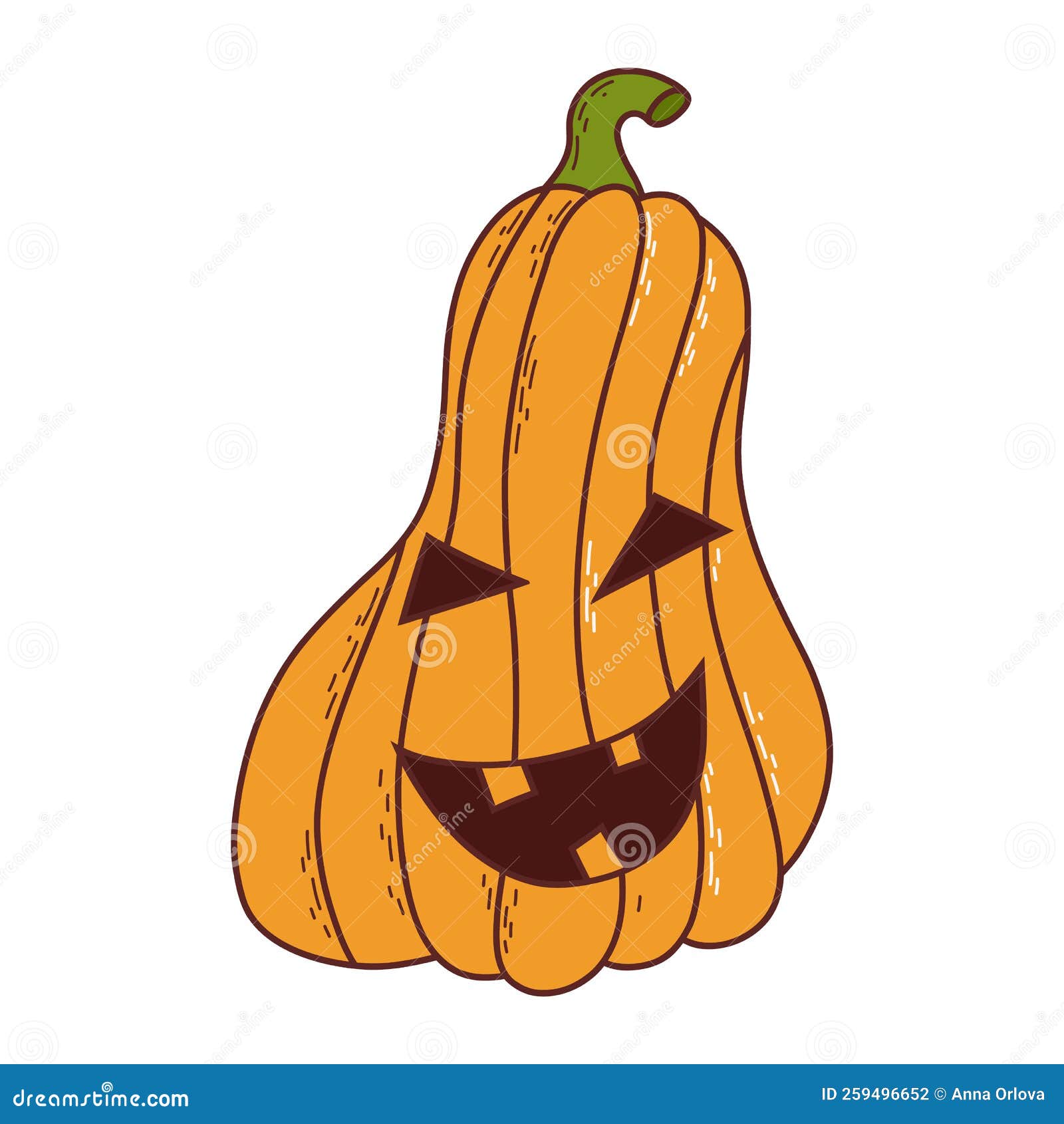 Cute Pumpkin with Funny Face. Halloween Element Stock Vector ...