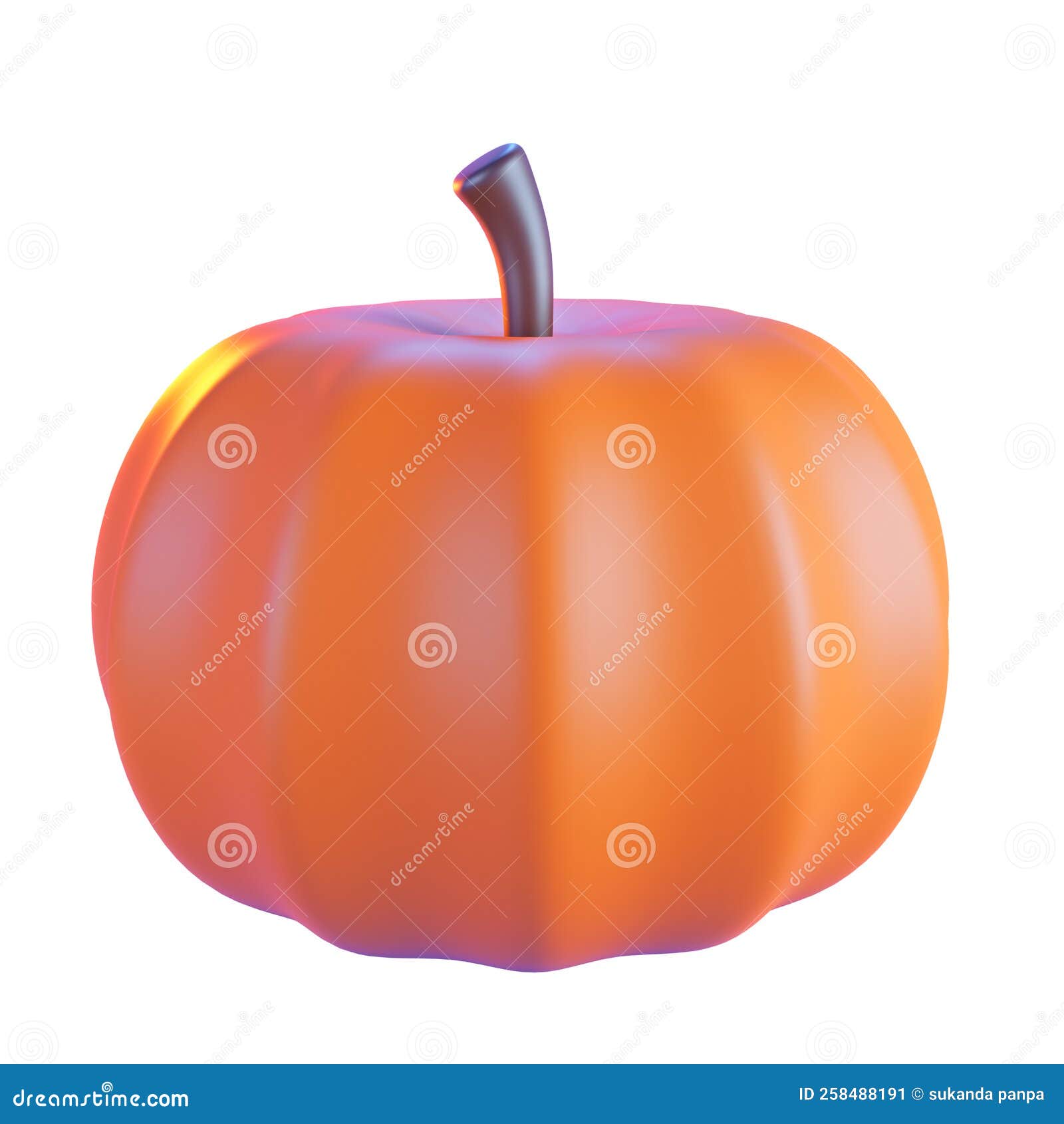 Cute Pumpkin Halloween Cartoon.,3d Model and Illustration Stock ...