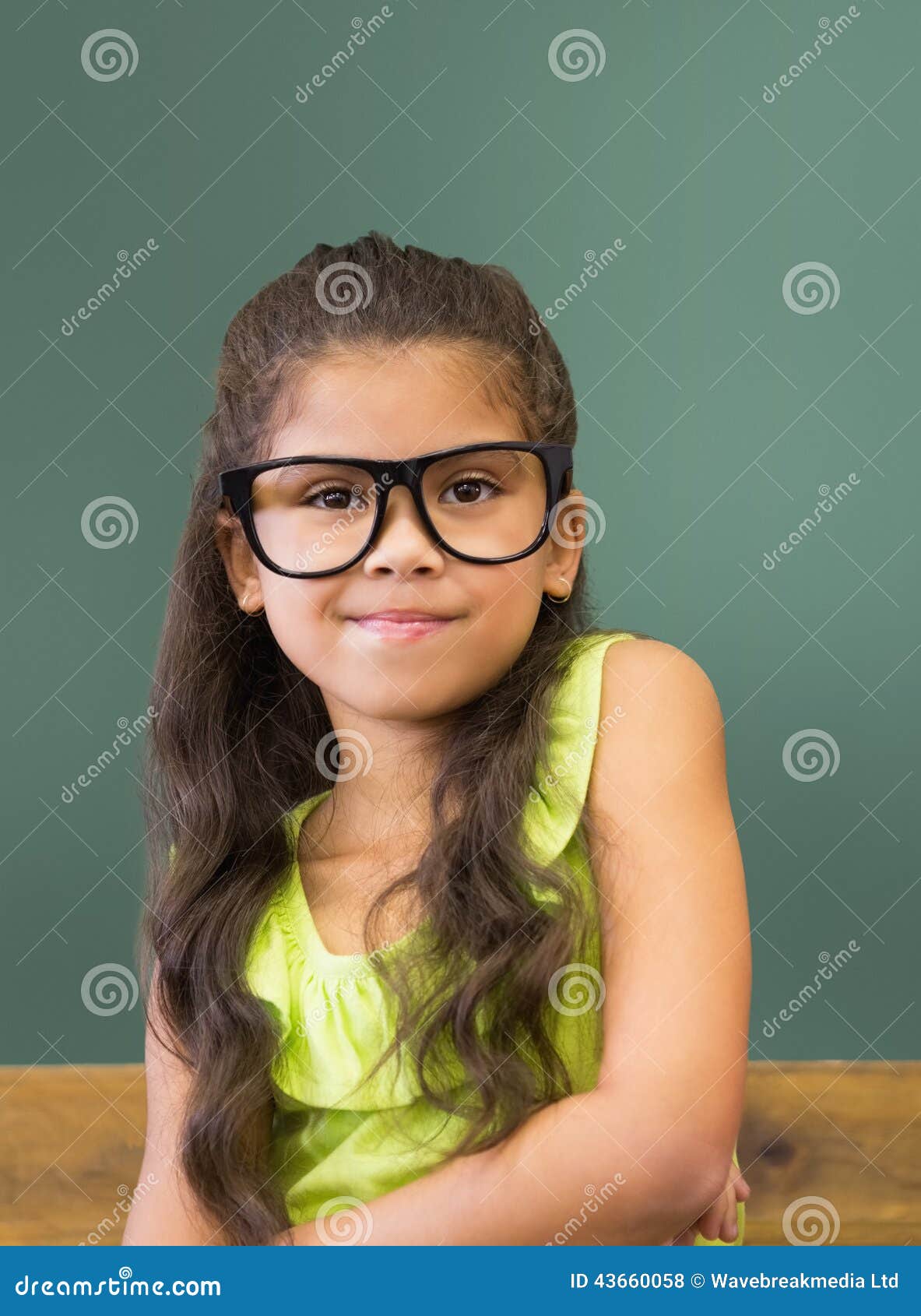 Cute Pupil Smiling at Camera in Classroom Stock Photo - Image of ...