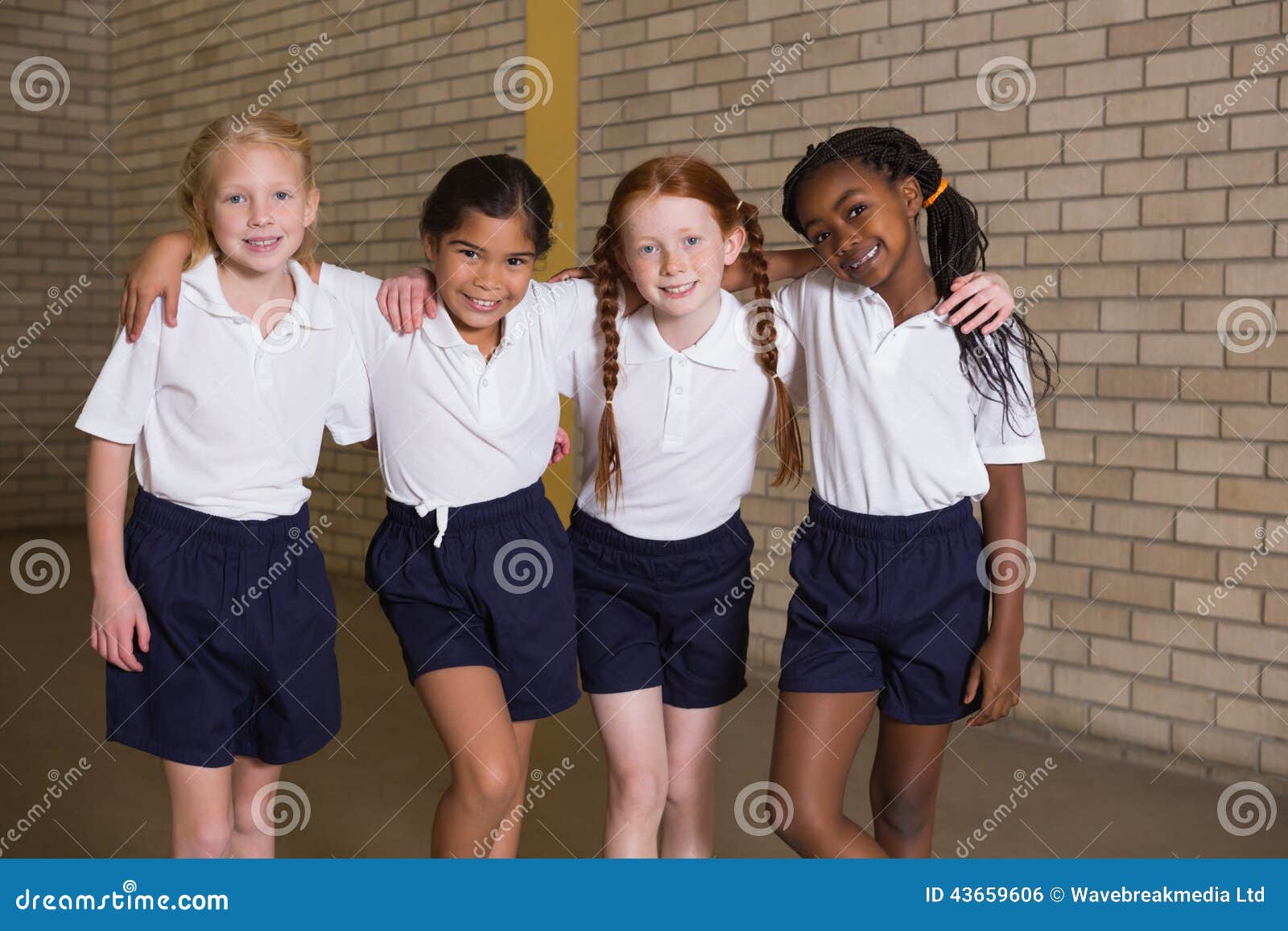 Cute Pupils Smiling Camera Pe Uniform Photos - Free & Royalty-Free ...