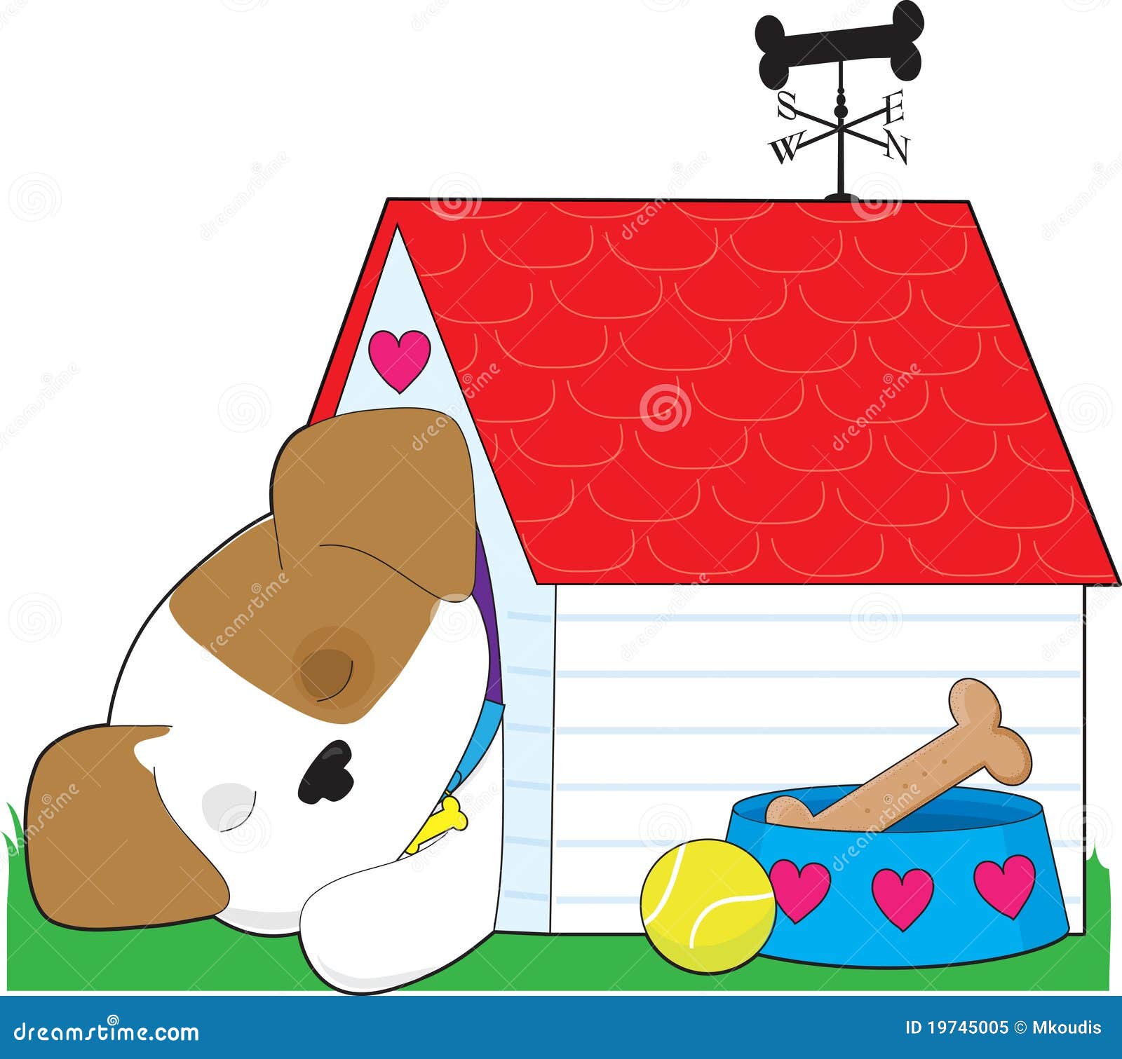 Cute Puppy Dog House stock vector. Illustration of mutt - 19745005
