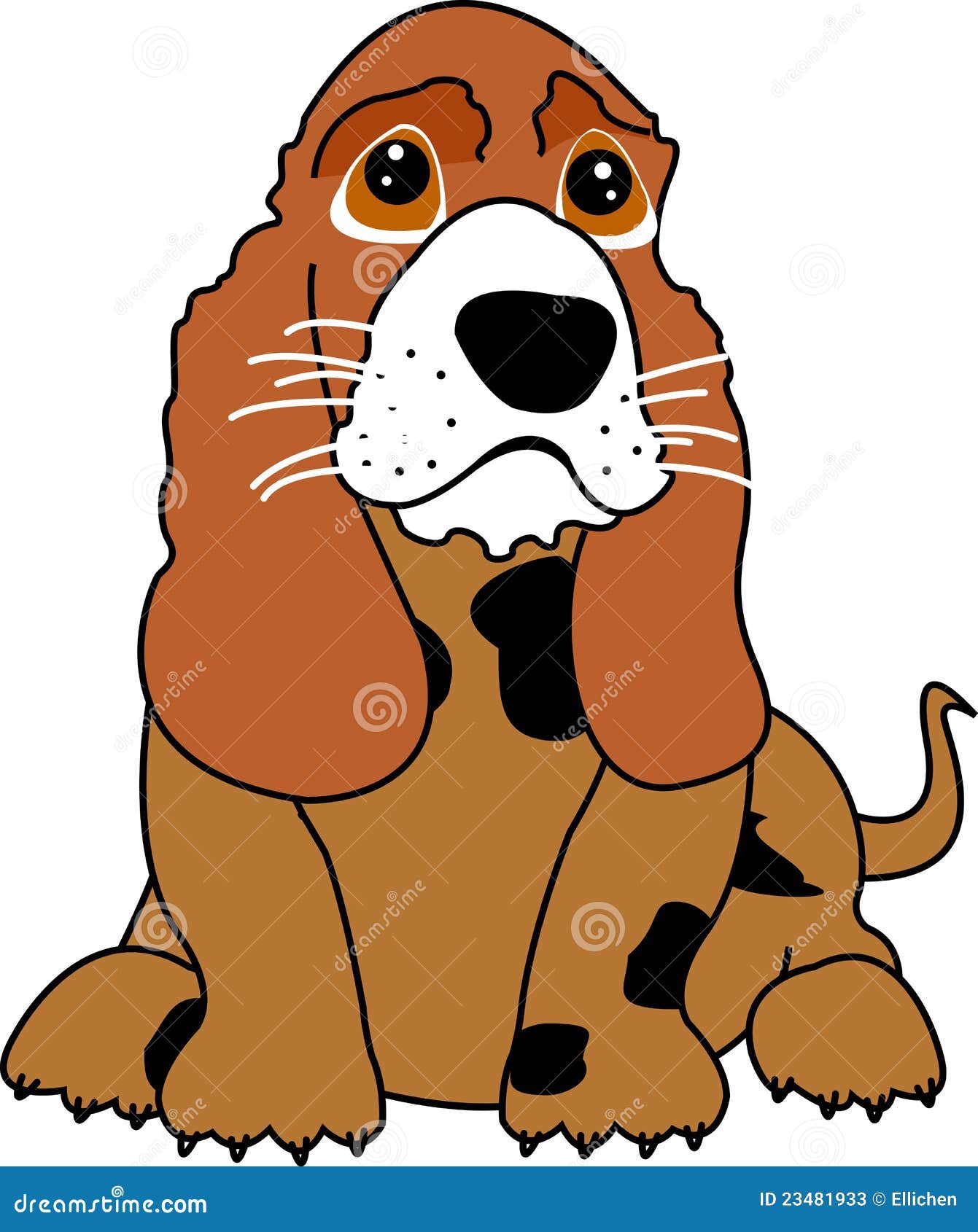 Cute Puppy Pleading with His Eyes Stock Illustration - Illustration of ...