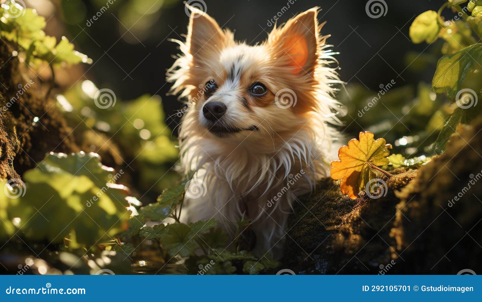Cute Puppy Sitting in Front of Tree, Playing in Grass Generated by AI ...
