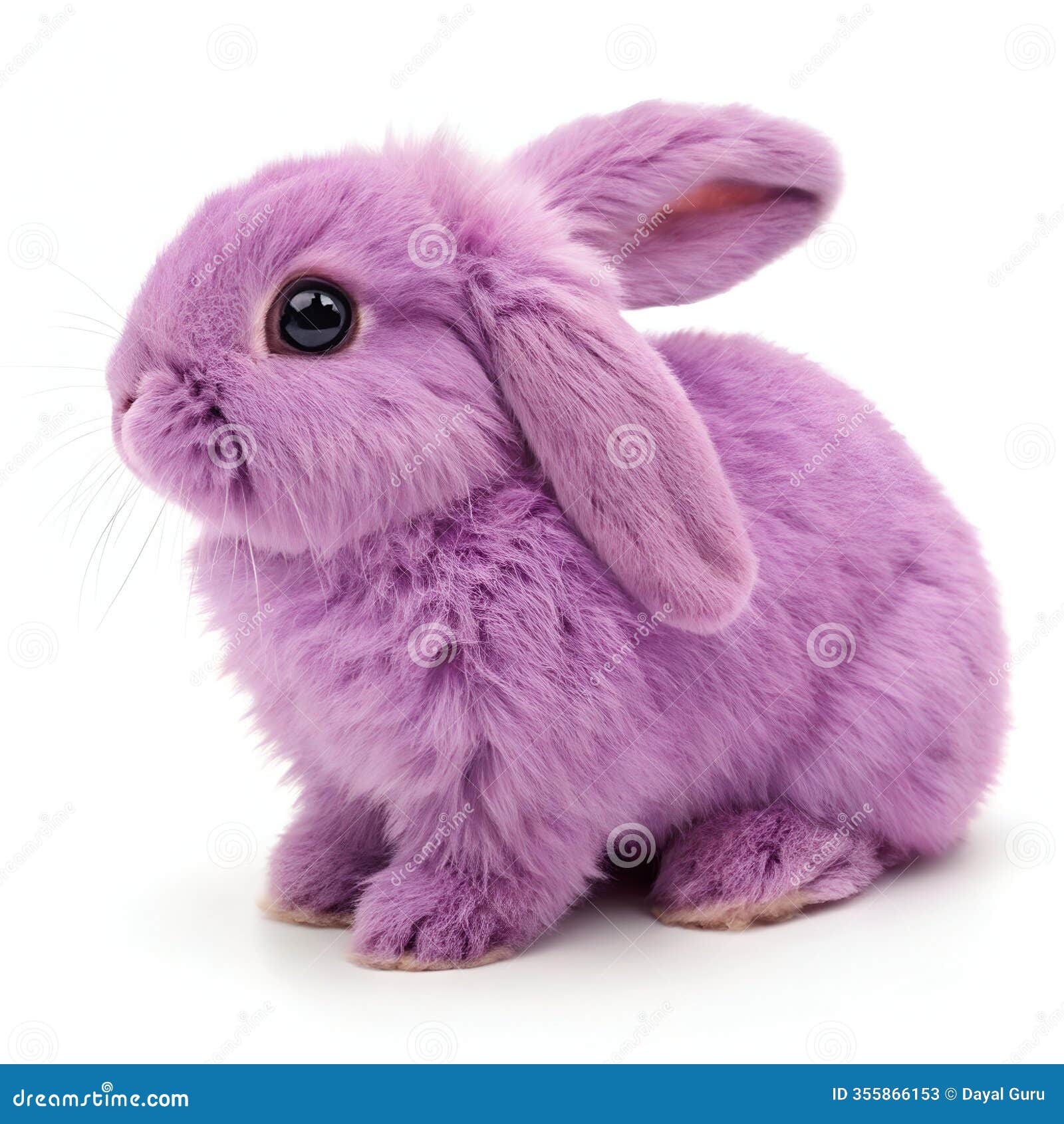 Cute Purple Bunny Illustration Isolated on White Background Stock ...