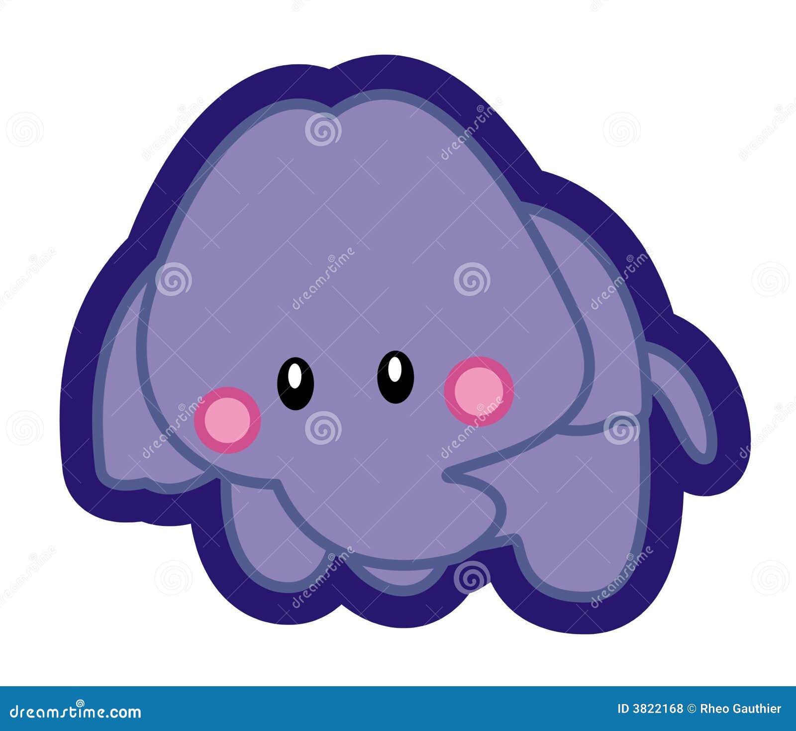 Cute purple elephant stock illustration. Illustration of africa - 3822168