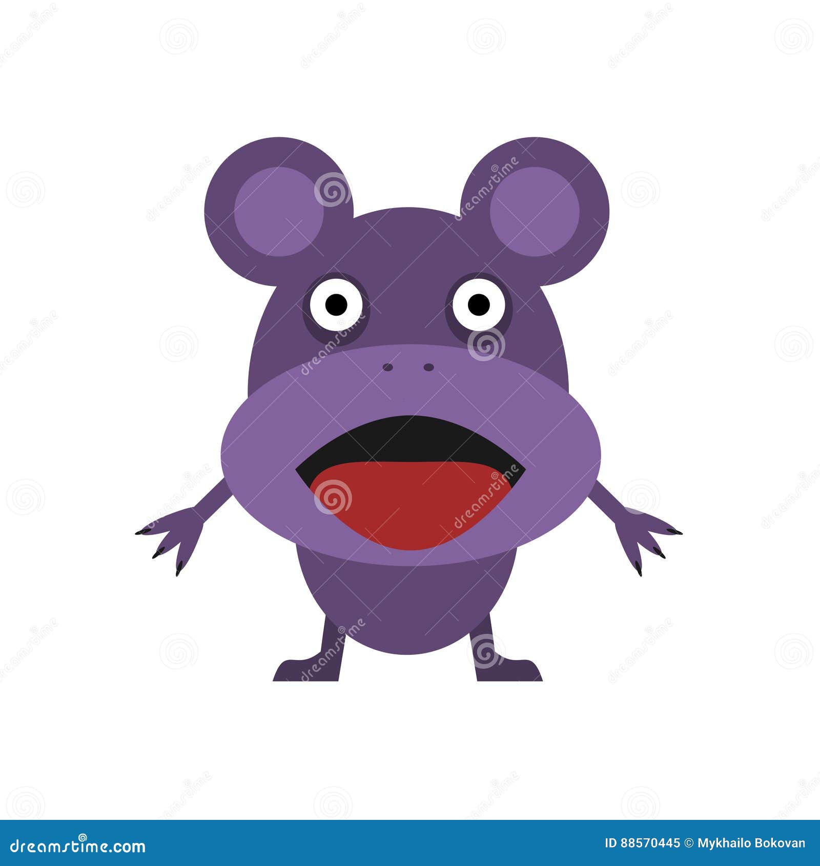 Cute purple mouse stock vector. Illustration of animal - 88570445