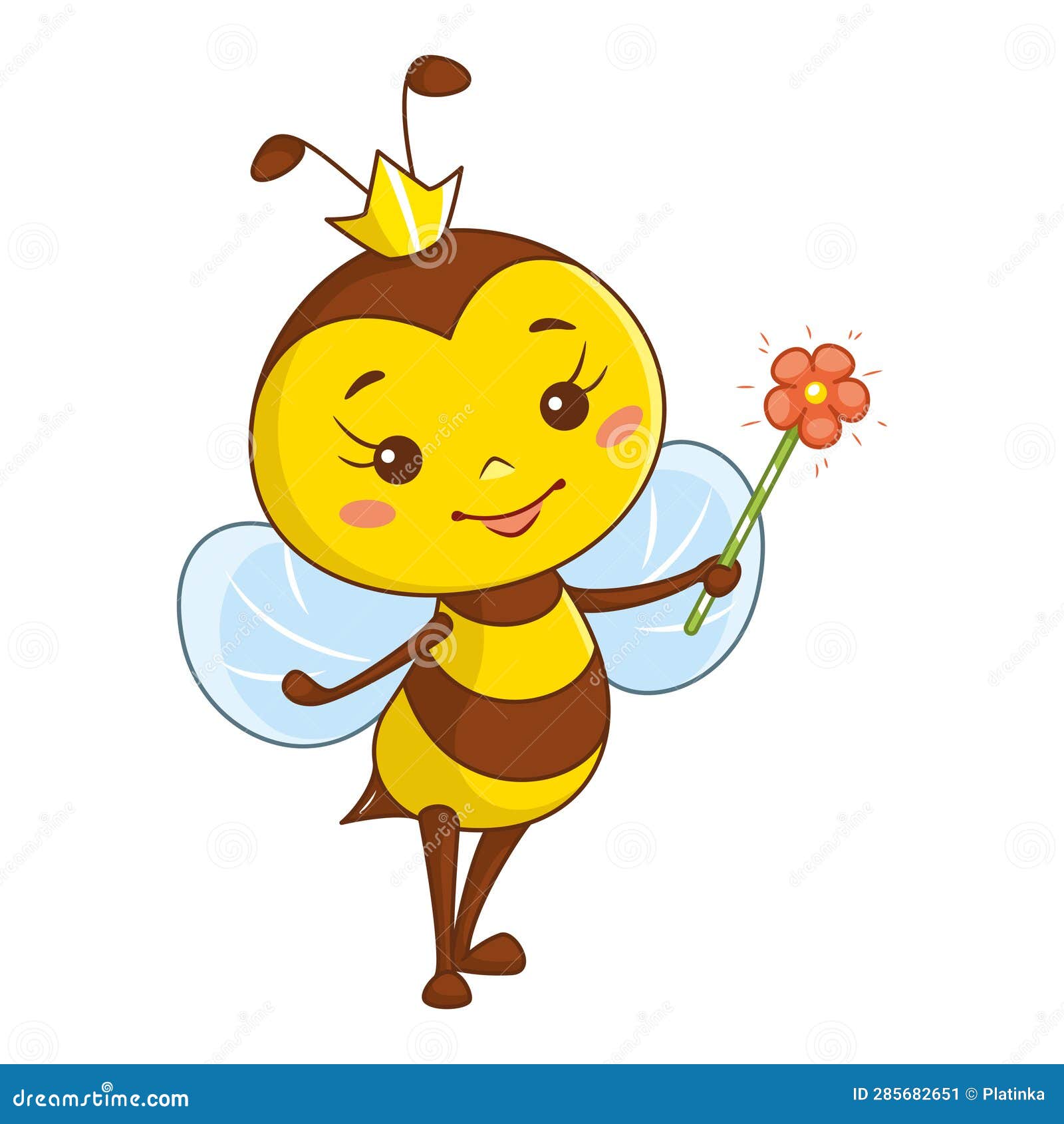 Cute Queen Bee Cartoon Stock Photography | CartoonDealer.com #61767680