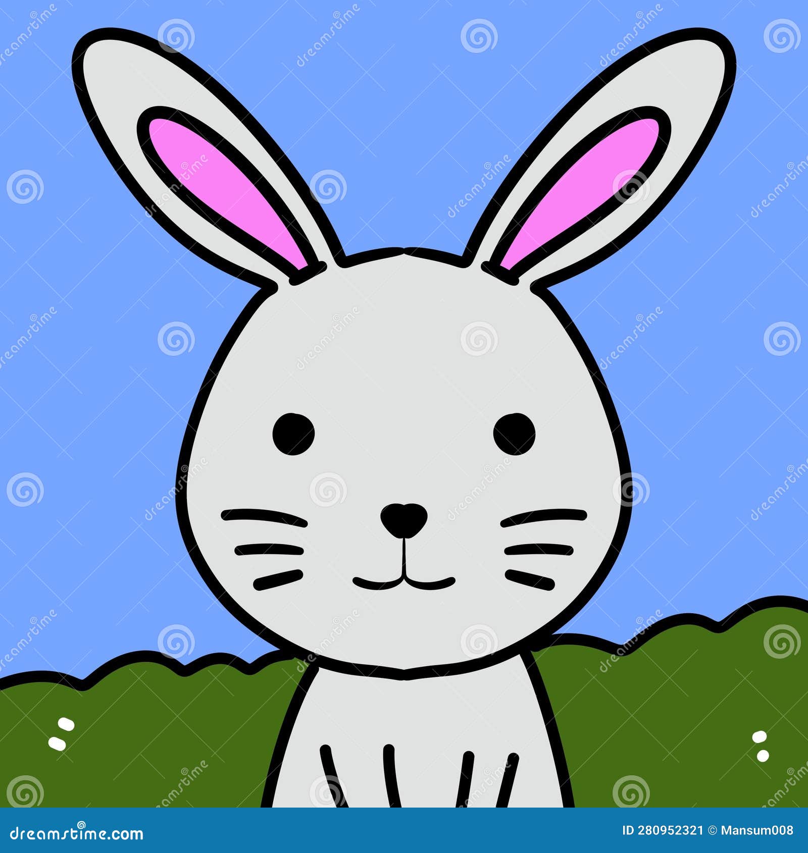 Cute Rabbit Animal Cartoon Character Stock Illustration - Illustration ...