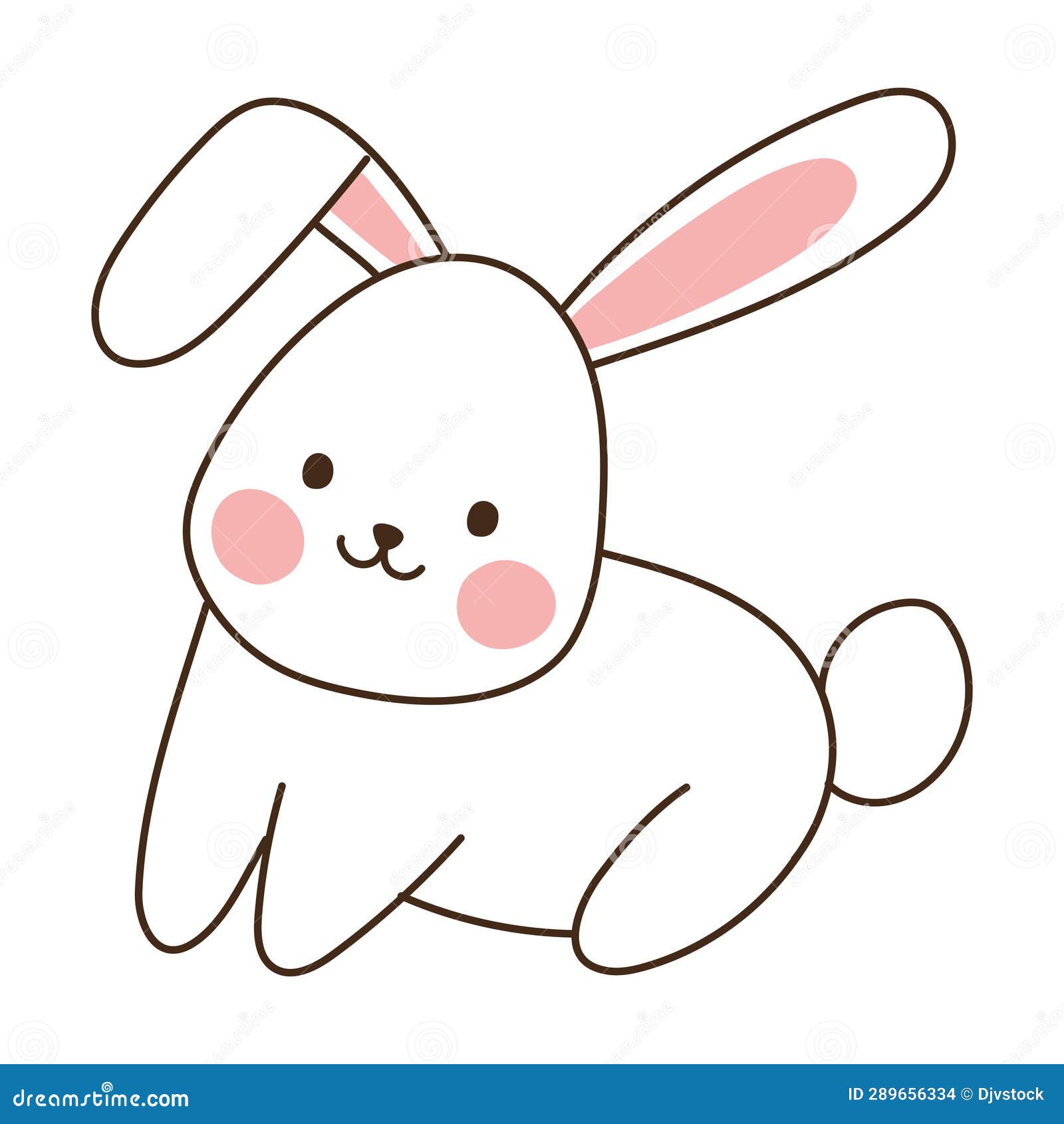 Cute Rabbit Animal Doodle Icon Stock Vector - Illustration of flat ...