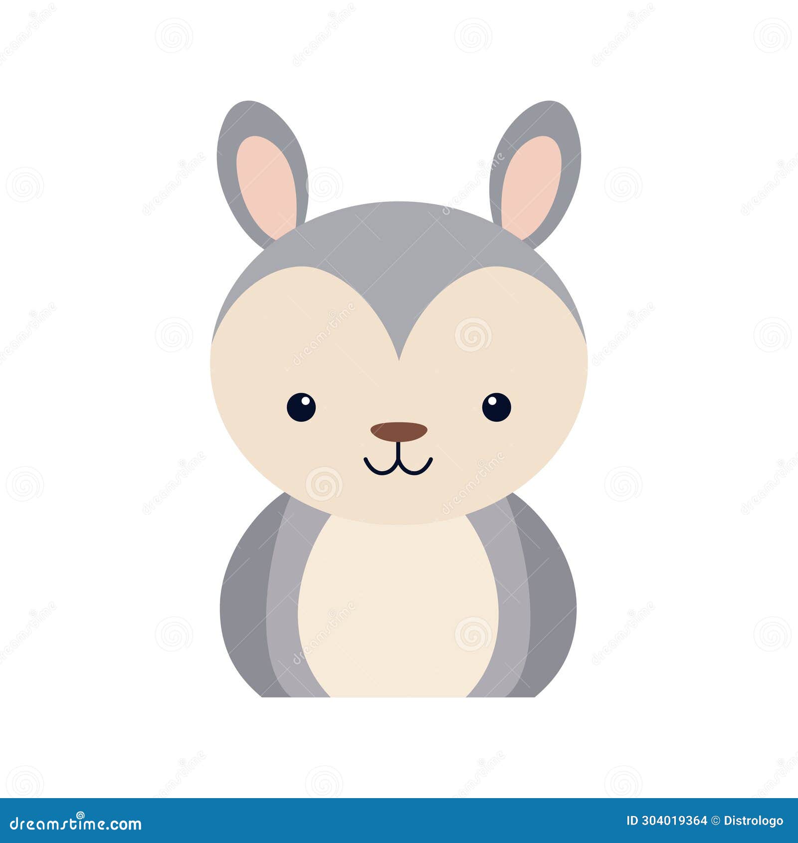 Cute Rabbit Animal Sticker. Cute Animal Face Cartoon Vector ...