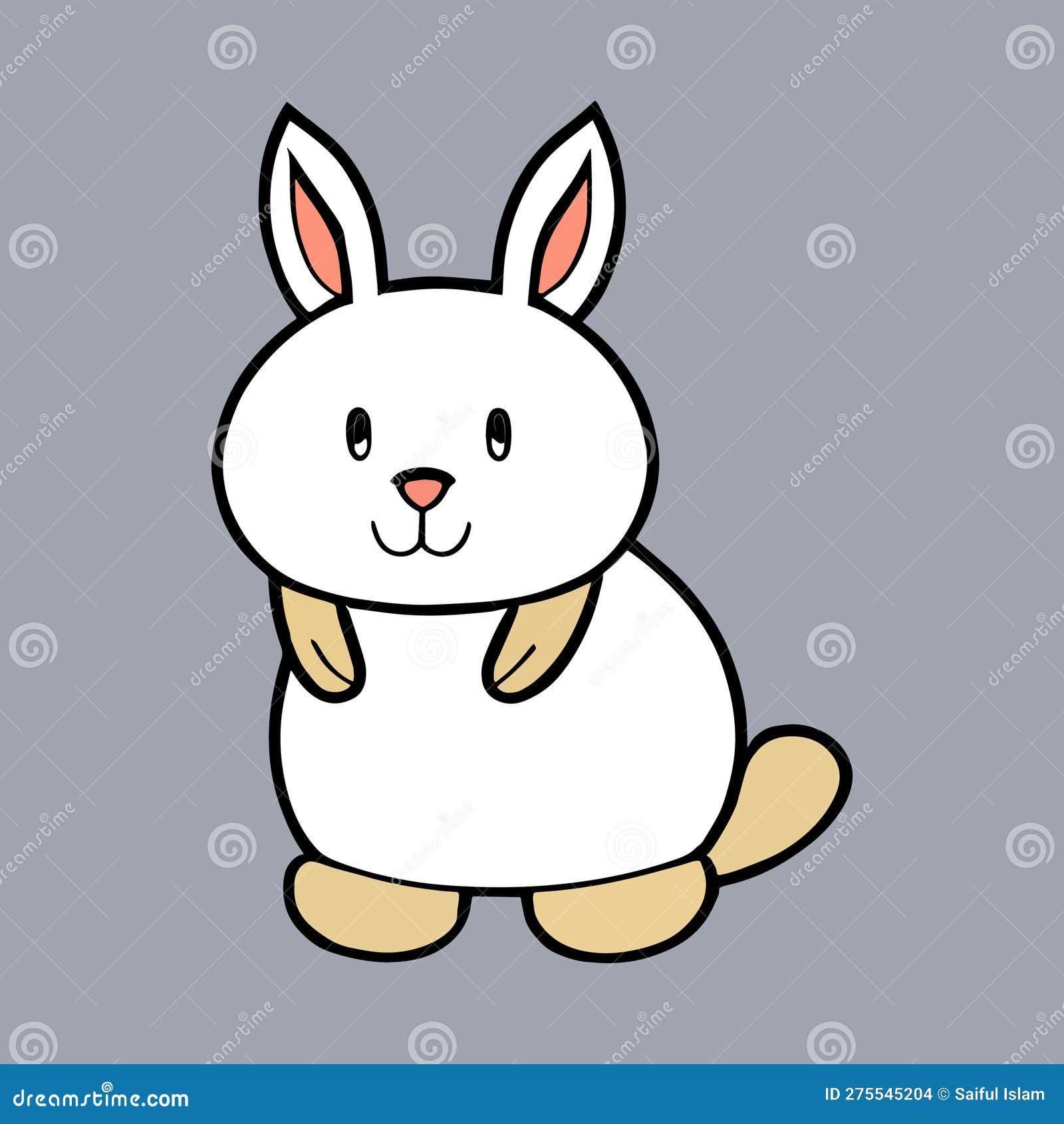 A Cute Rabbit Artwork Vector Illustration Stock Vector - Illustration ...
