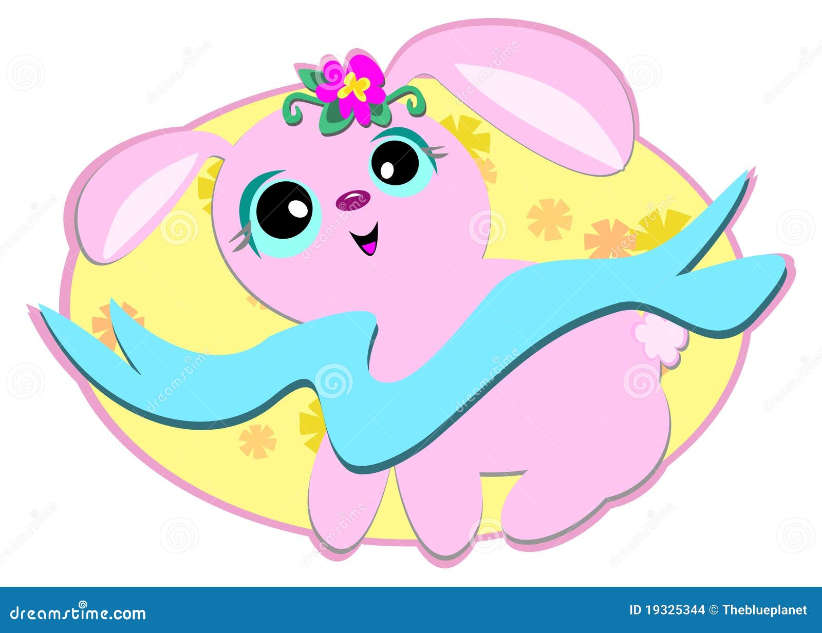 Cute Rabbit with Banner stock illustration. Illustration of wildlife ...