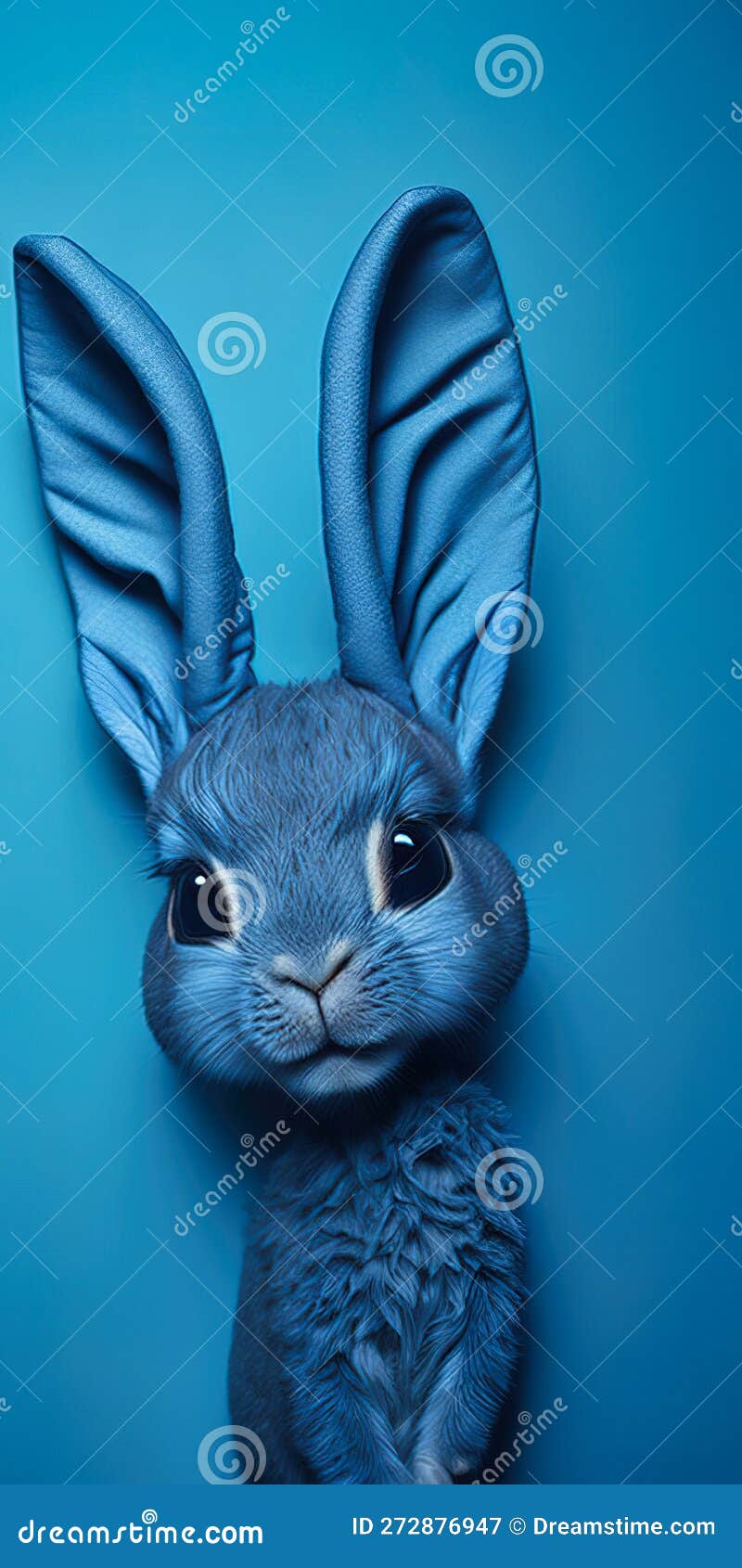 Rabbit on Blue Background. IA Generated Stock Illustration ...