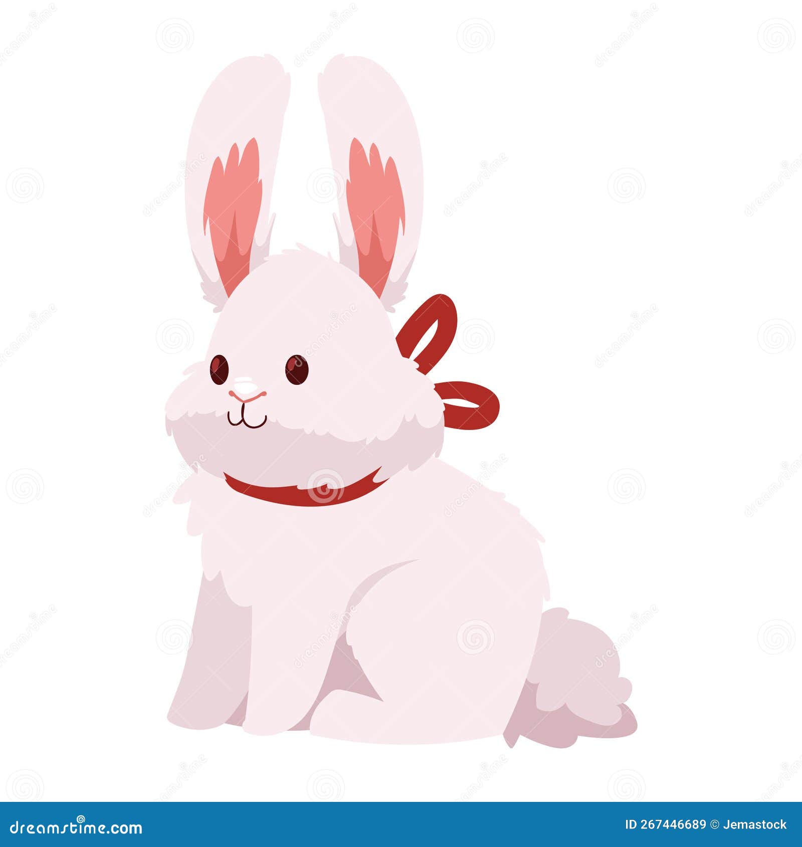 Cute rabbit with bow stock vector. Illustration of cute - 267446689