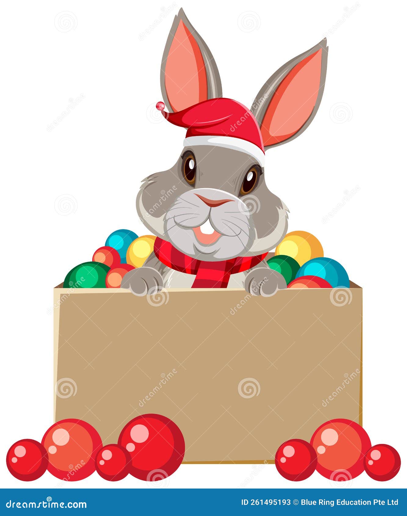 Cute rabbit in the box stock vector. Illustration of bunny - 261495193