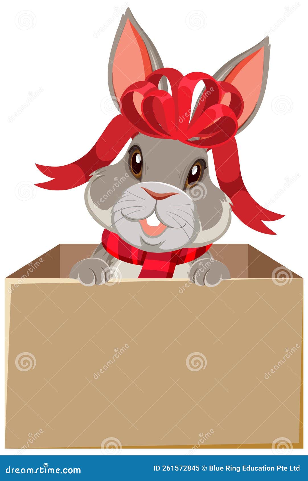 Cute rabbit in the box stock vector. Illustration of adorable - 261572845