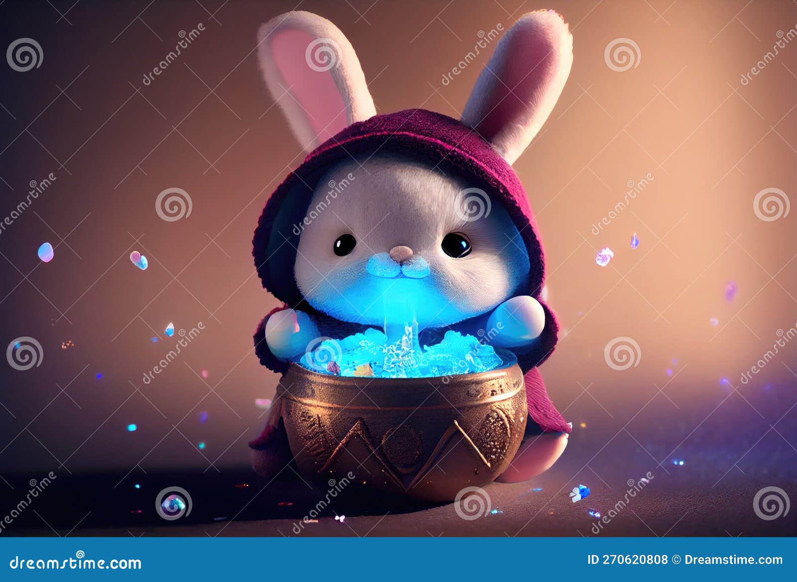 Cute Rabbit Bunny in the Container Magical Fantasy Concept Generative ...