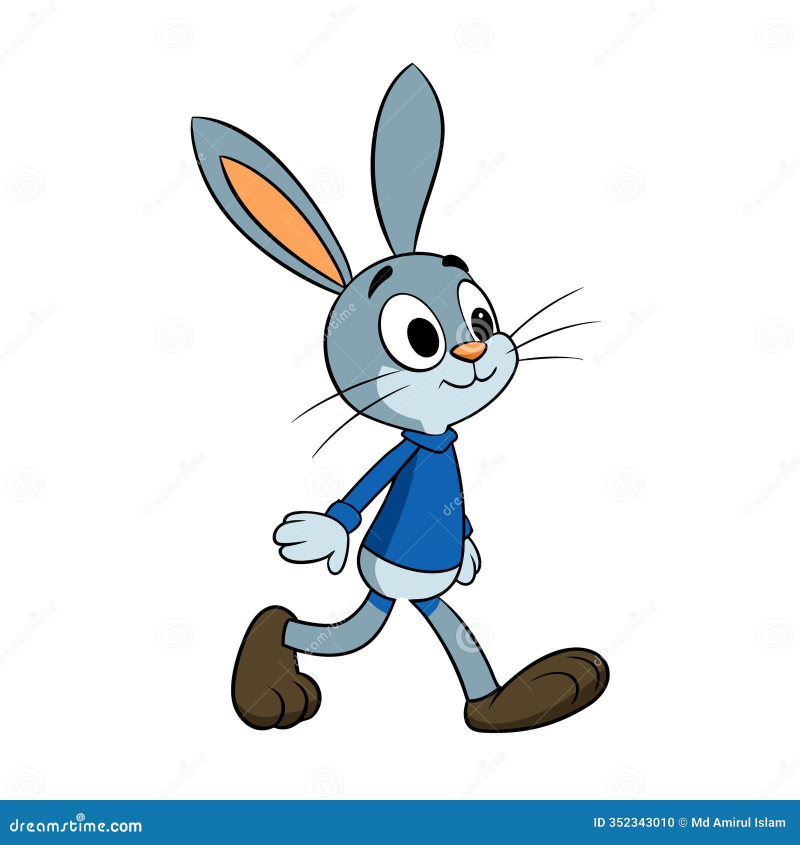 A Cute Rabbit Cartoon Design Stock Illustration - Illustration of ...