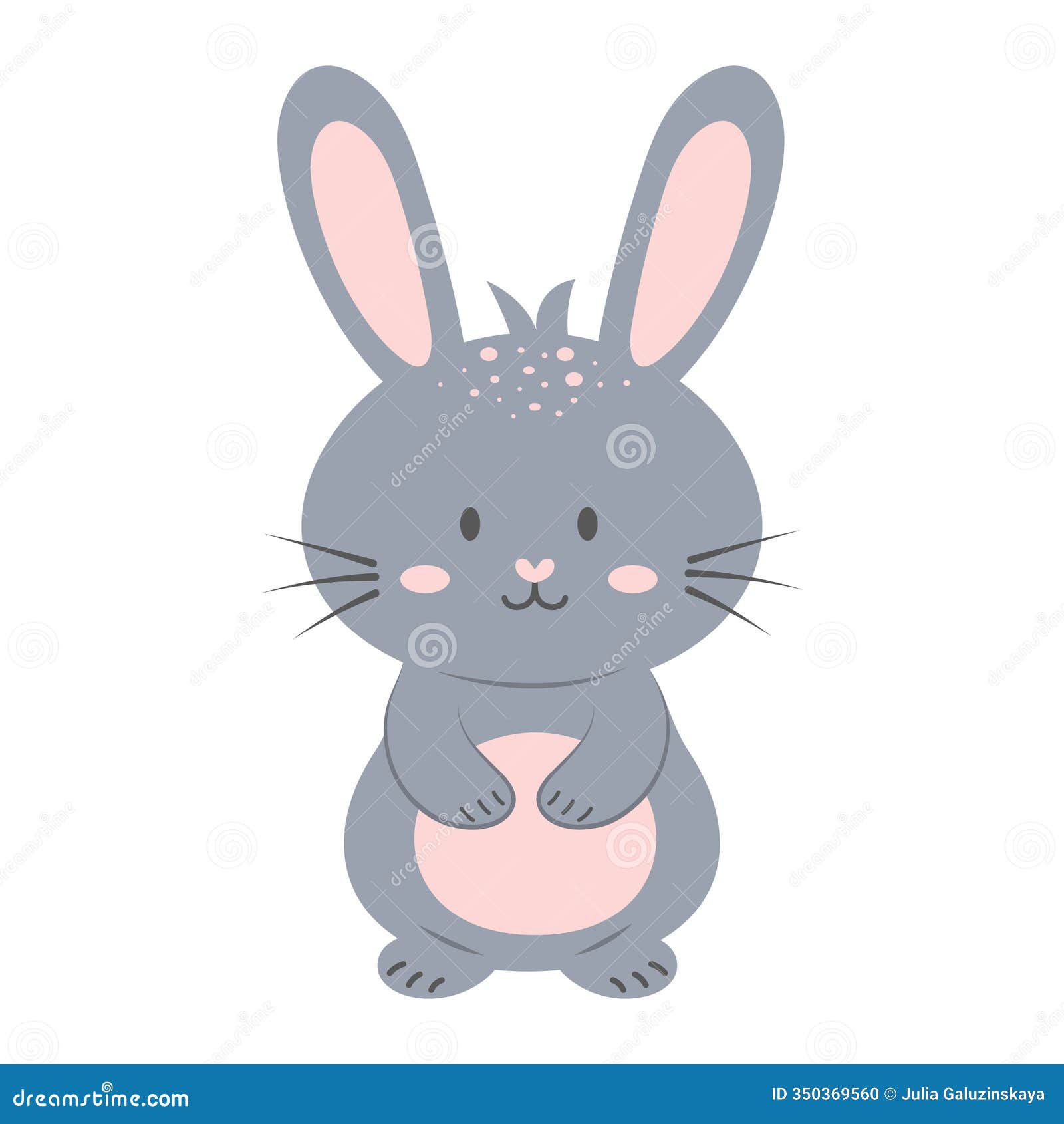 Cute Rabbit. Cartoon Forest Character Isolated on White Background ...