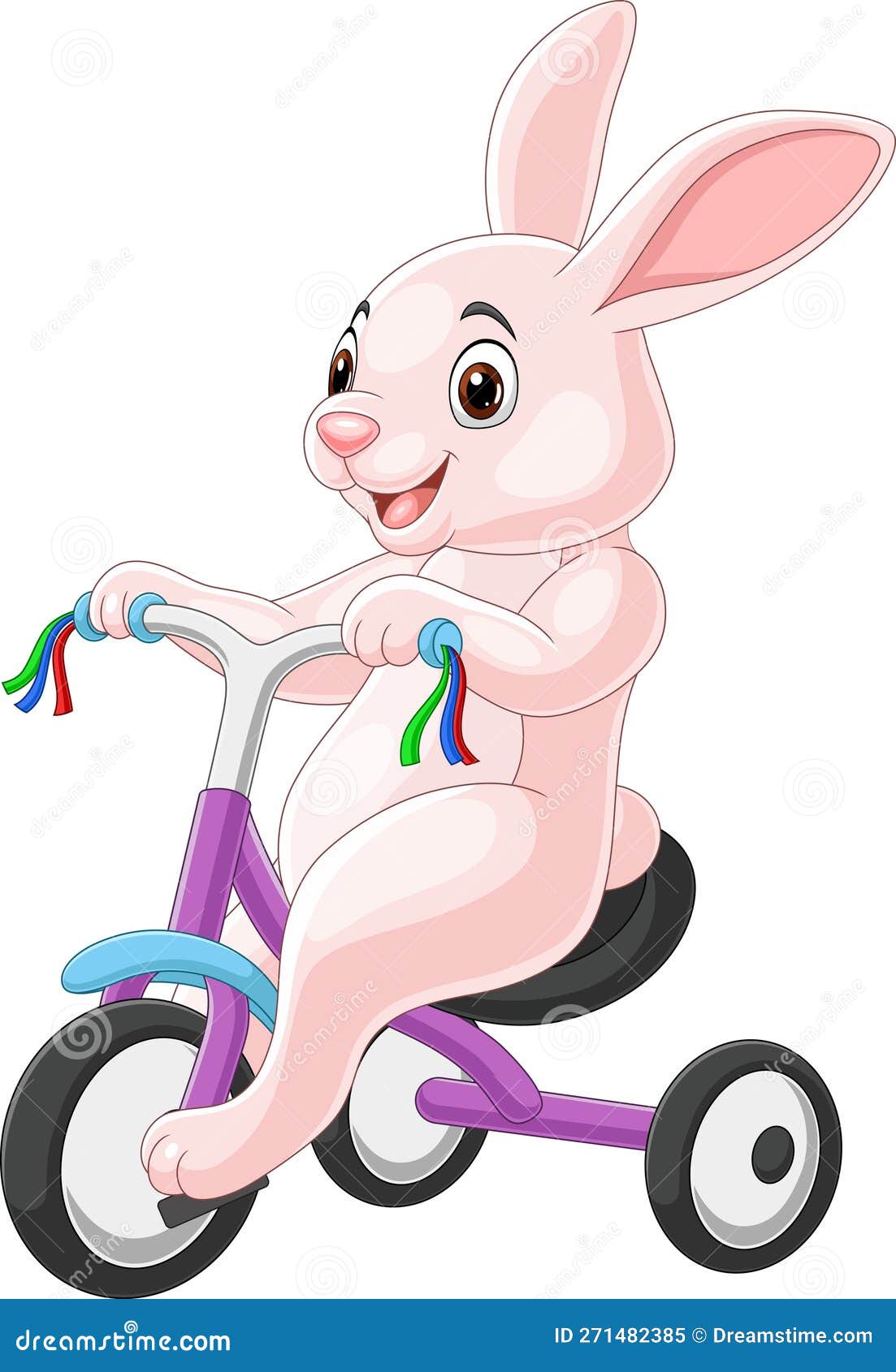 Cute Rabbit Cartoon Riding Bicycle Stock Vector - Illustration of ...