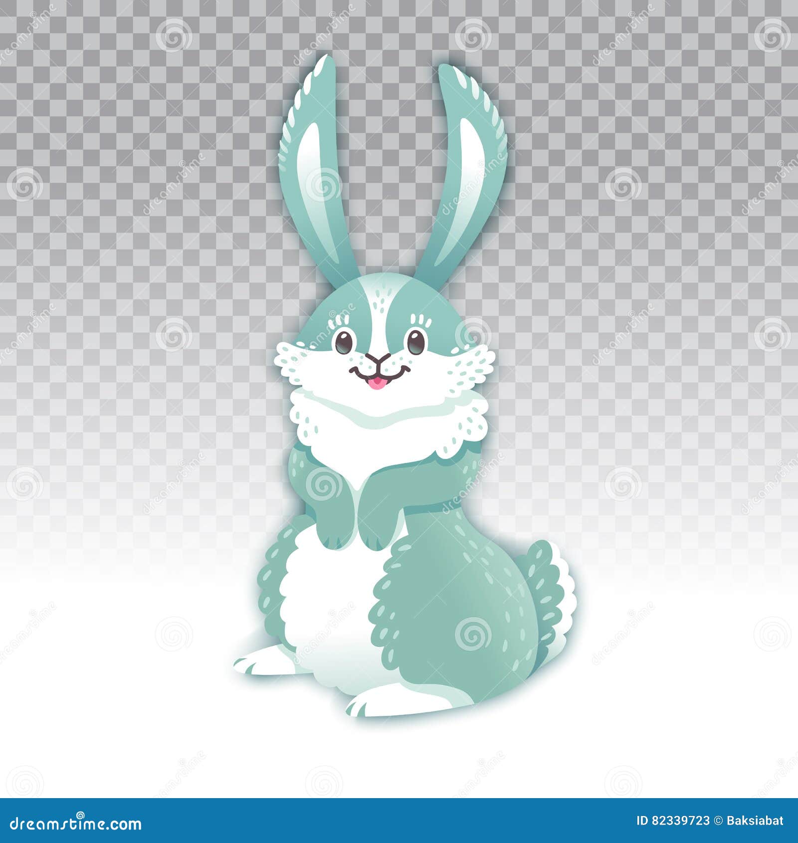 Cute Rabbit Cartoon Waving Hand. Vector Illustration Stock Vector ...