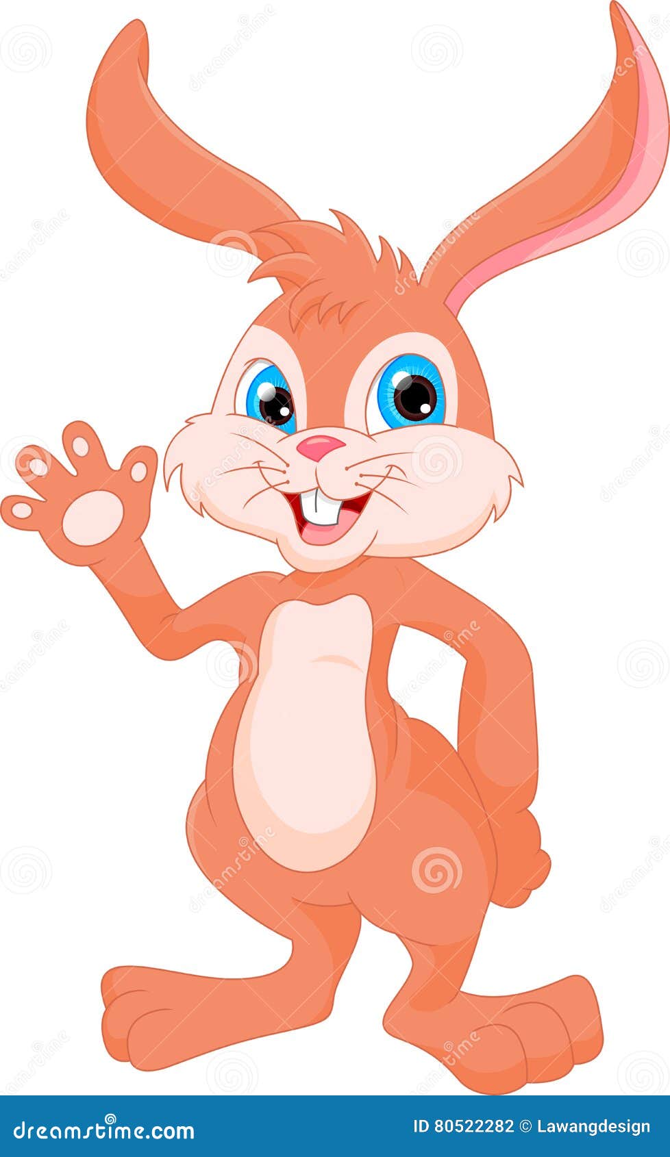 Cute rabbit cartoon waving stock vector. Illustration of baby - 80522282