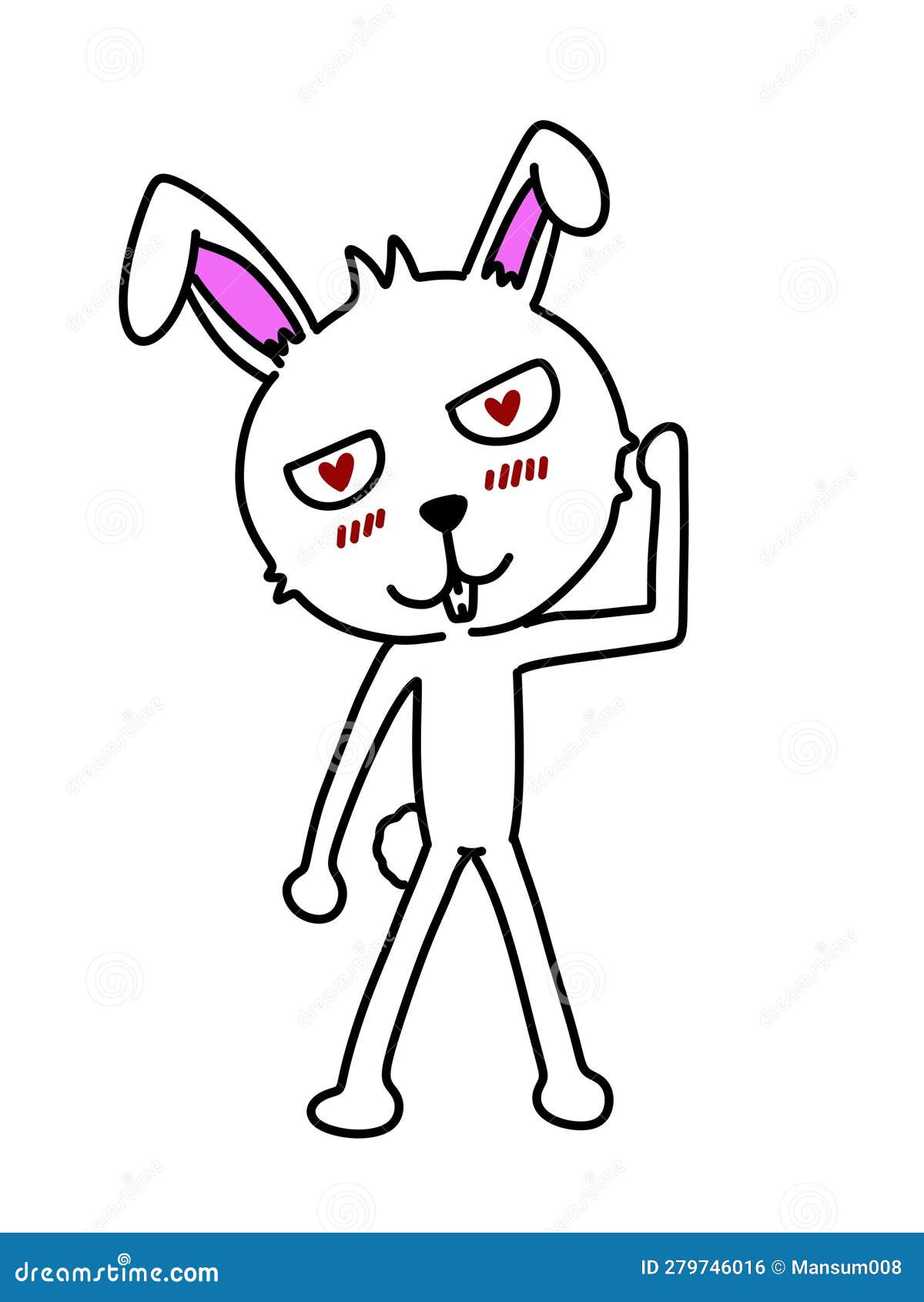 Cute Rabbit Cartoon on White Background Stock Illustration ...