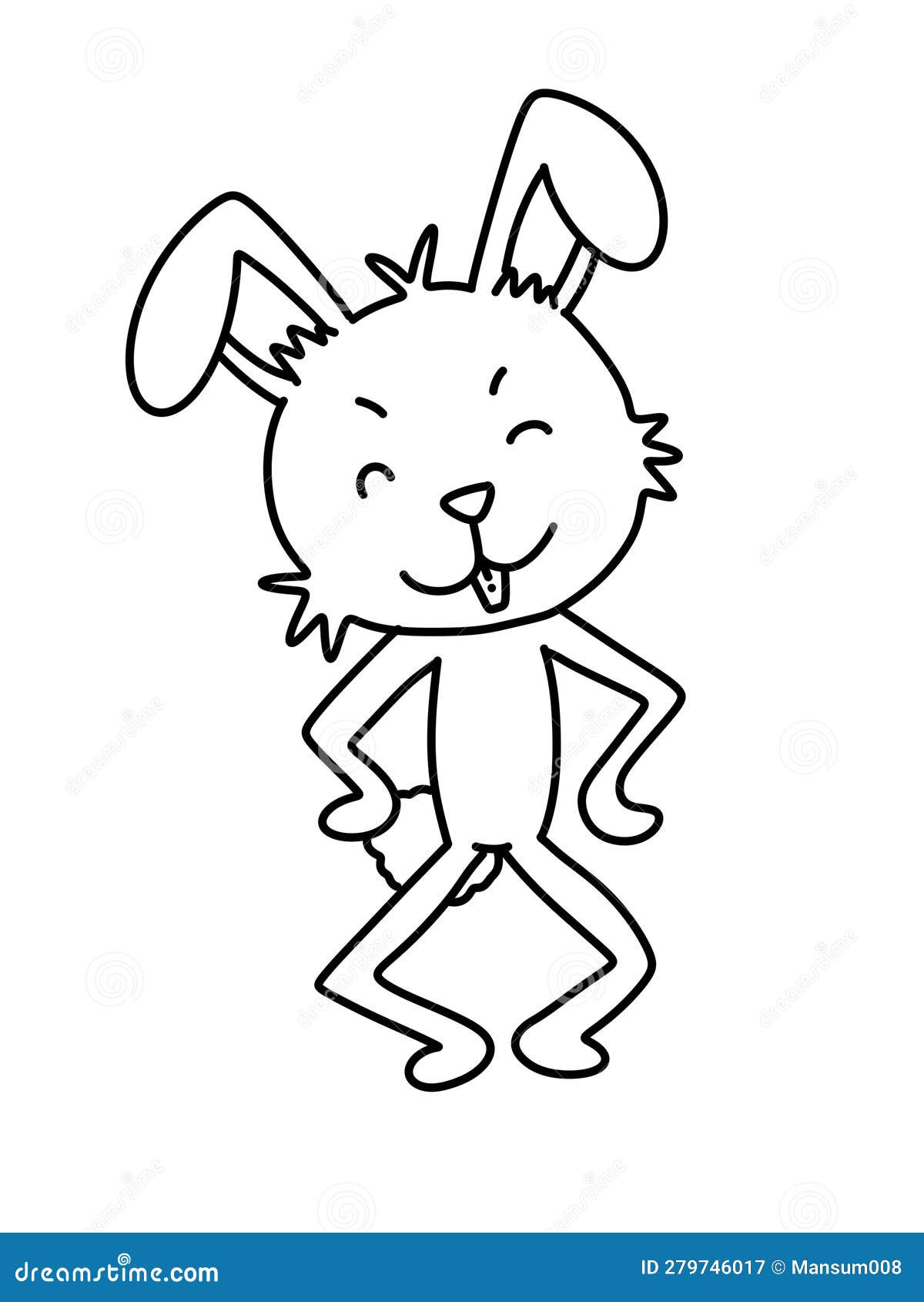 Cute Rabbit Cartoon on White Background Stock Illustration ...