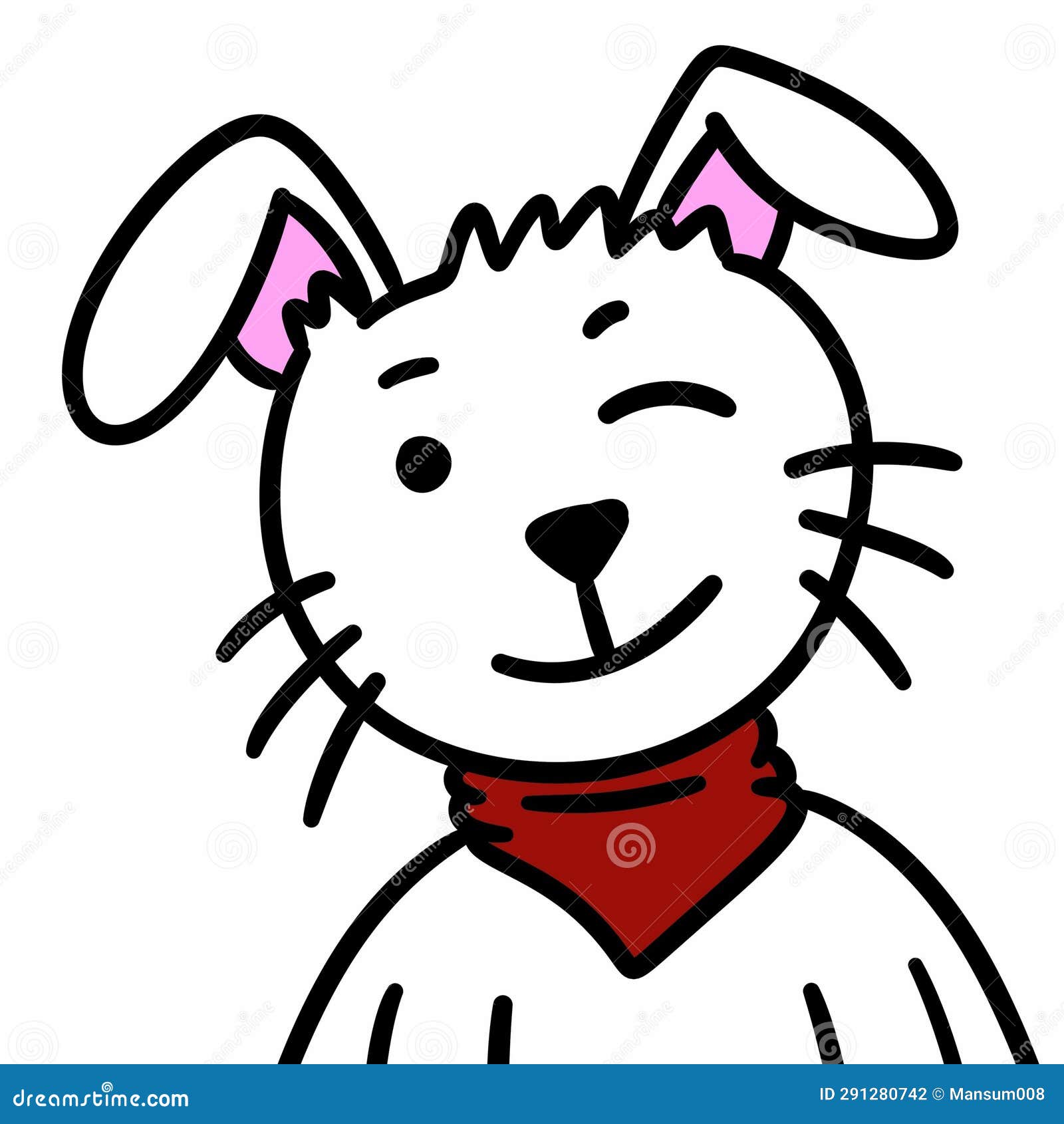 Cute Rabbit Cartoon on White Background Stock Illustration ...