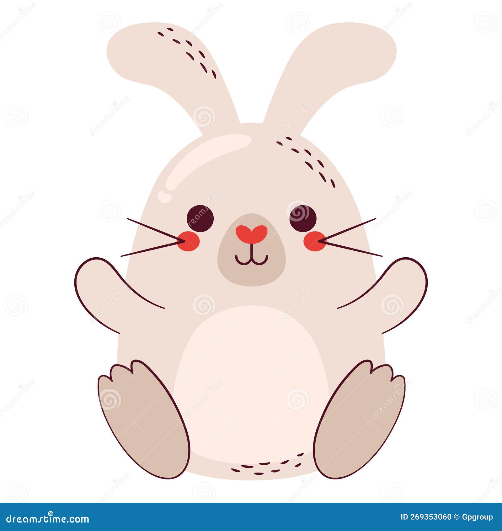 Cute rabbit design stock vector. Illustration of beautiful - 269353060