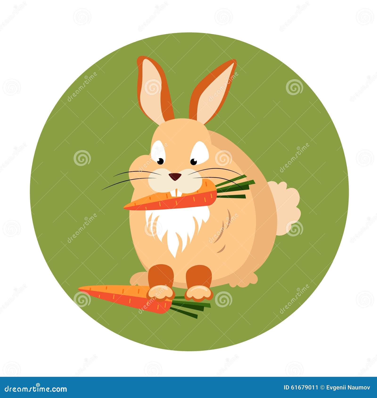 Cute Rabbit Eating a Carrot Vector Stock Vector - Illustration of ...