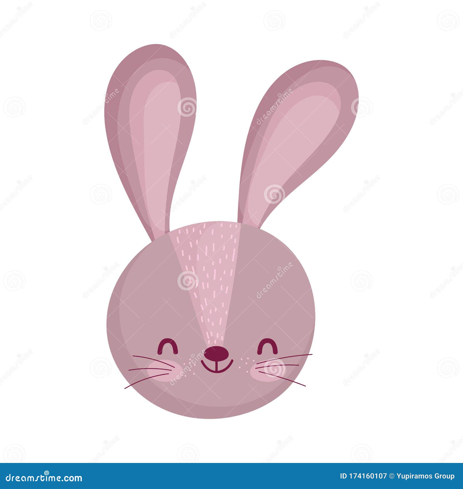 Cute Rabbit Face Animal Cartoon Character Stock Vector - Illustration ...