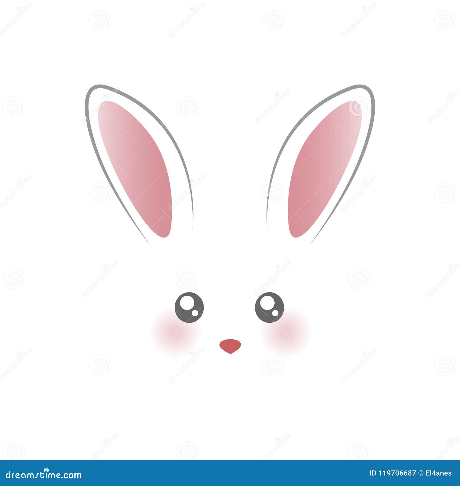 Cute rabbit face stock vector. Illustration of poster - 119706687