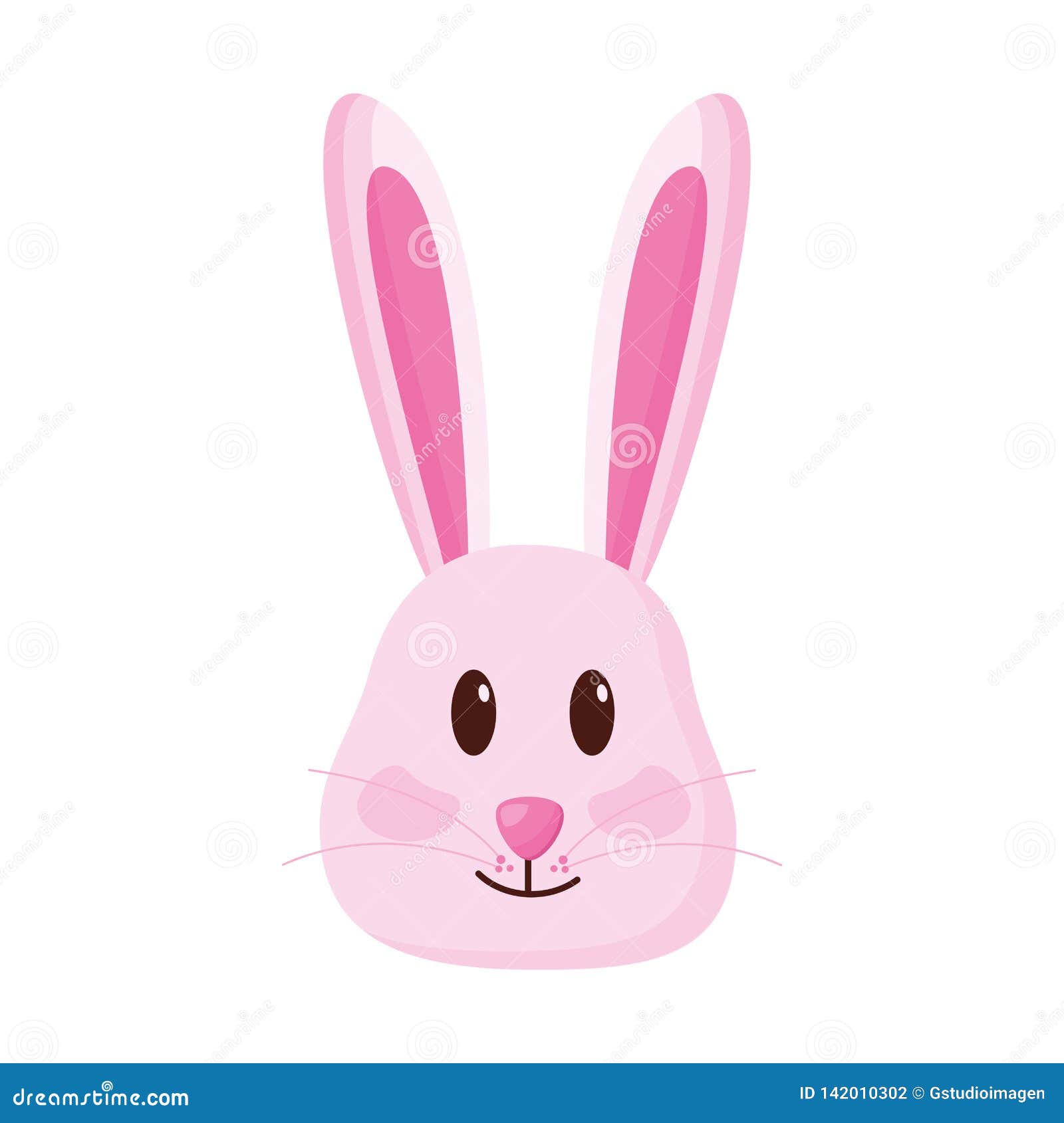 Cute rabbit face stock vector. Illustration of card - 142010302