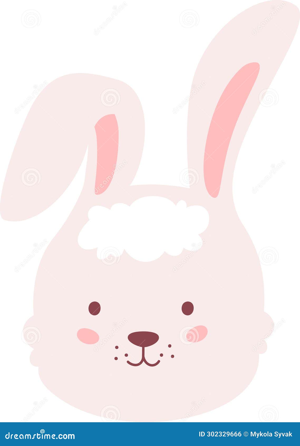 Cute Rabbit Face stock vector. Illustration of cute - 302329666