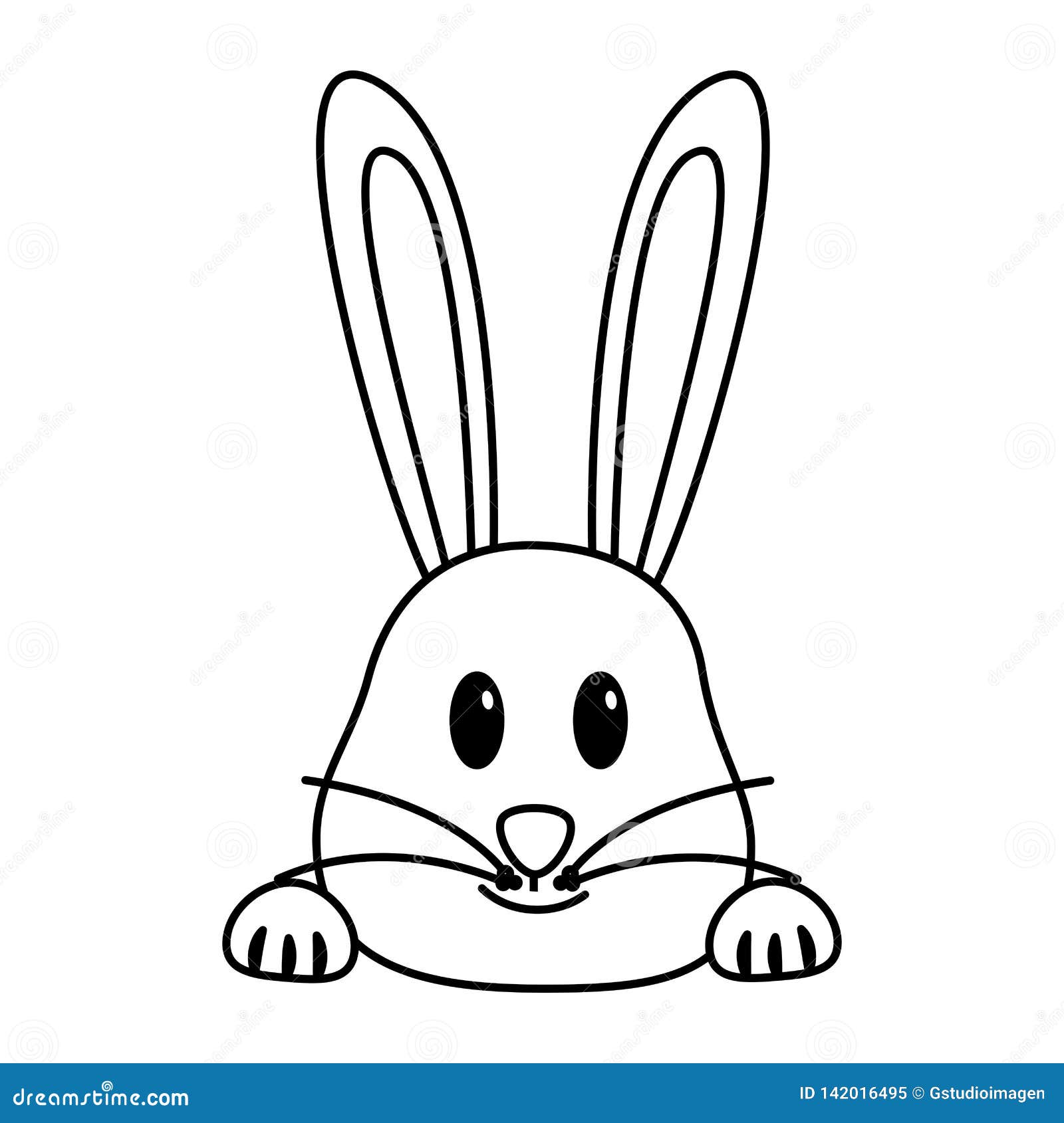 Cute rabbit face stock vector. Illustration of card - 142016495