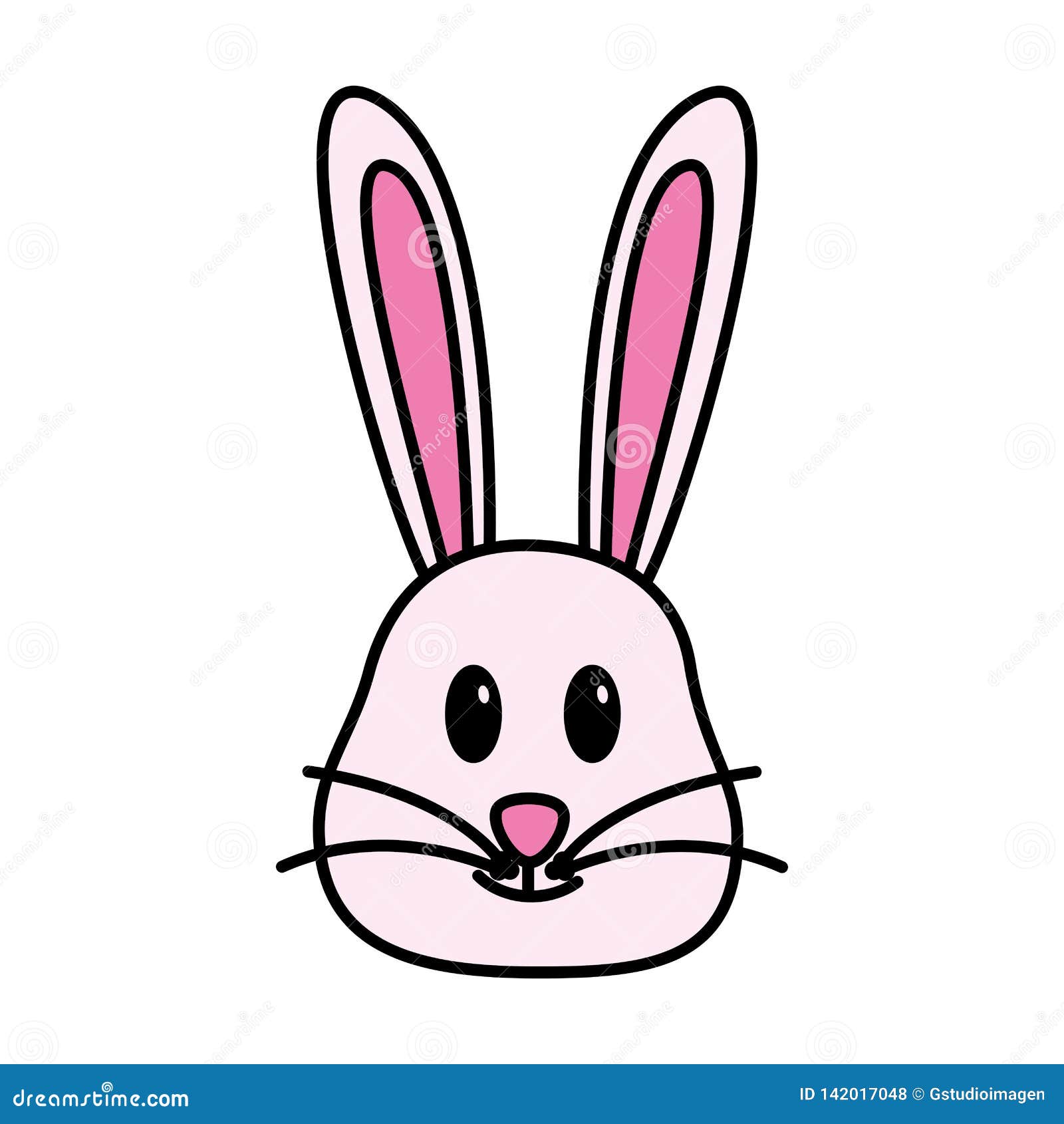 Cute rabbit face stock vector. Illustration of bunny - 142017048