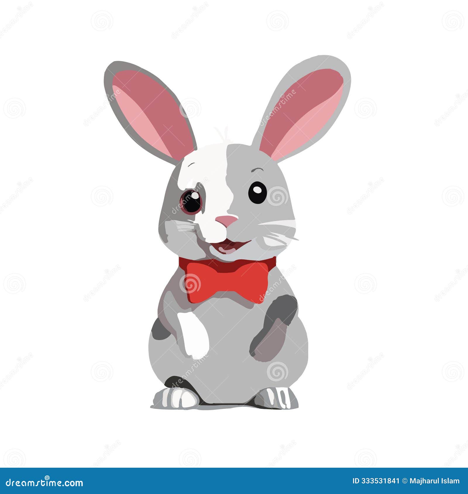 Cute Rabbit Flat Design Vector Illustration Stock Illustration ...