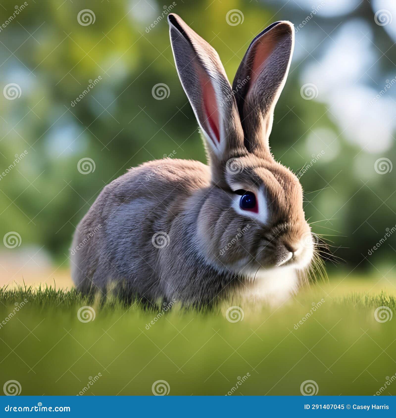 Cute rabbit in the grass stock illustration. Illustration of whiskers ...
