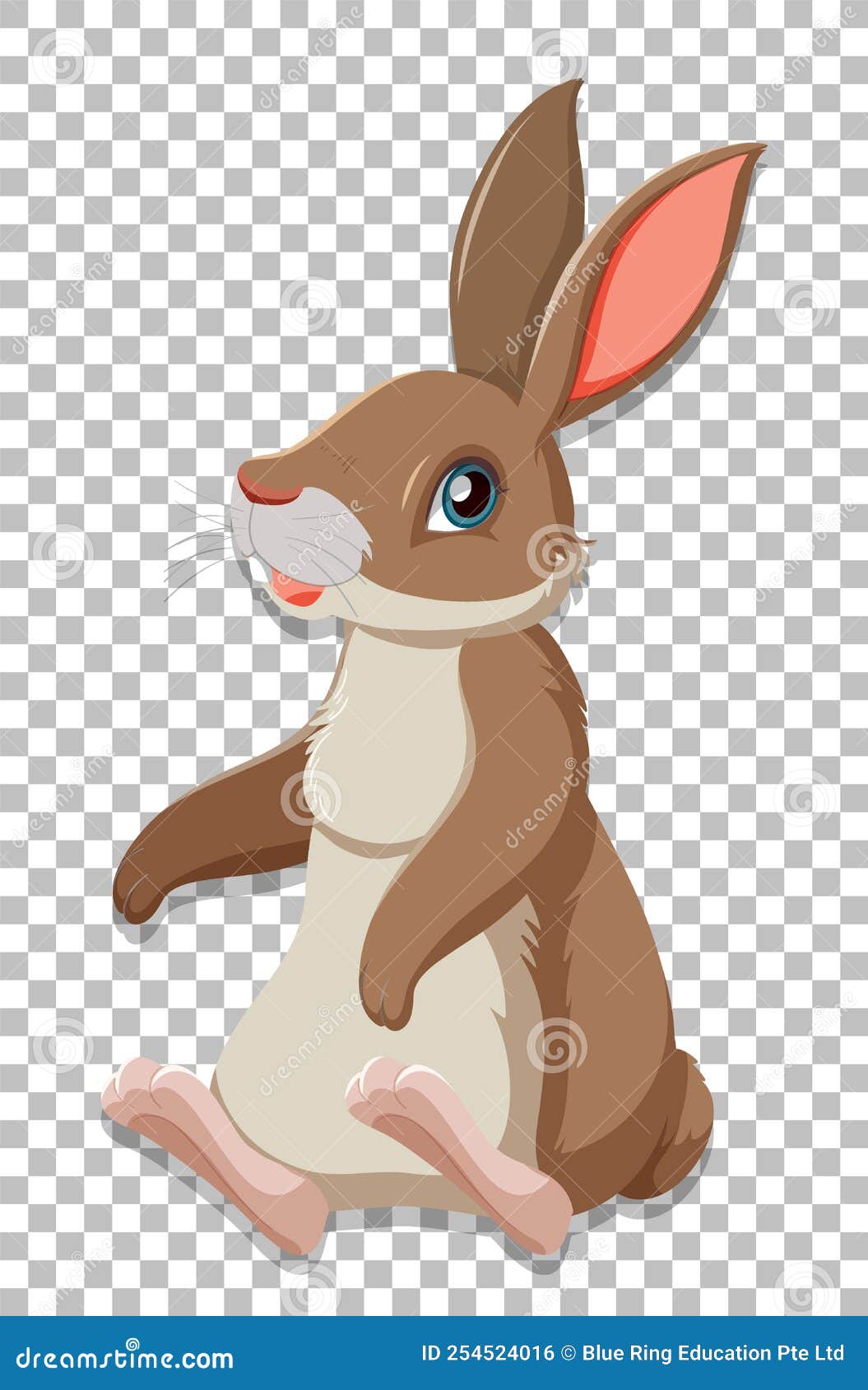 Cute Rabbit on Grid Background Stock Vector - Illustration of fauna ...
